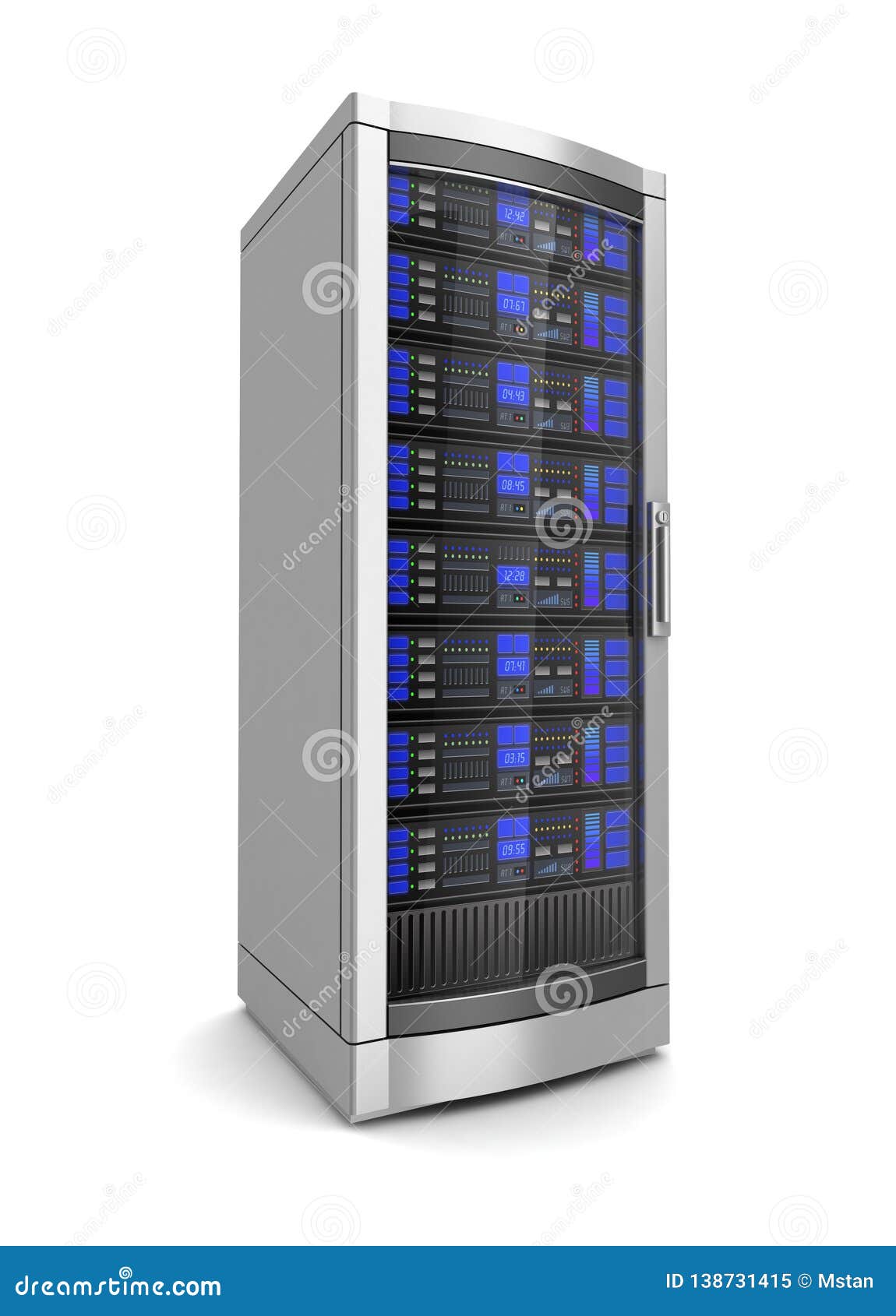 Single Network Workstation Server 3d Illustration Stock Illustration ...