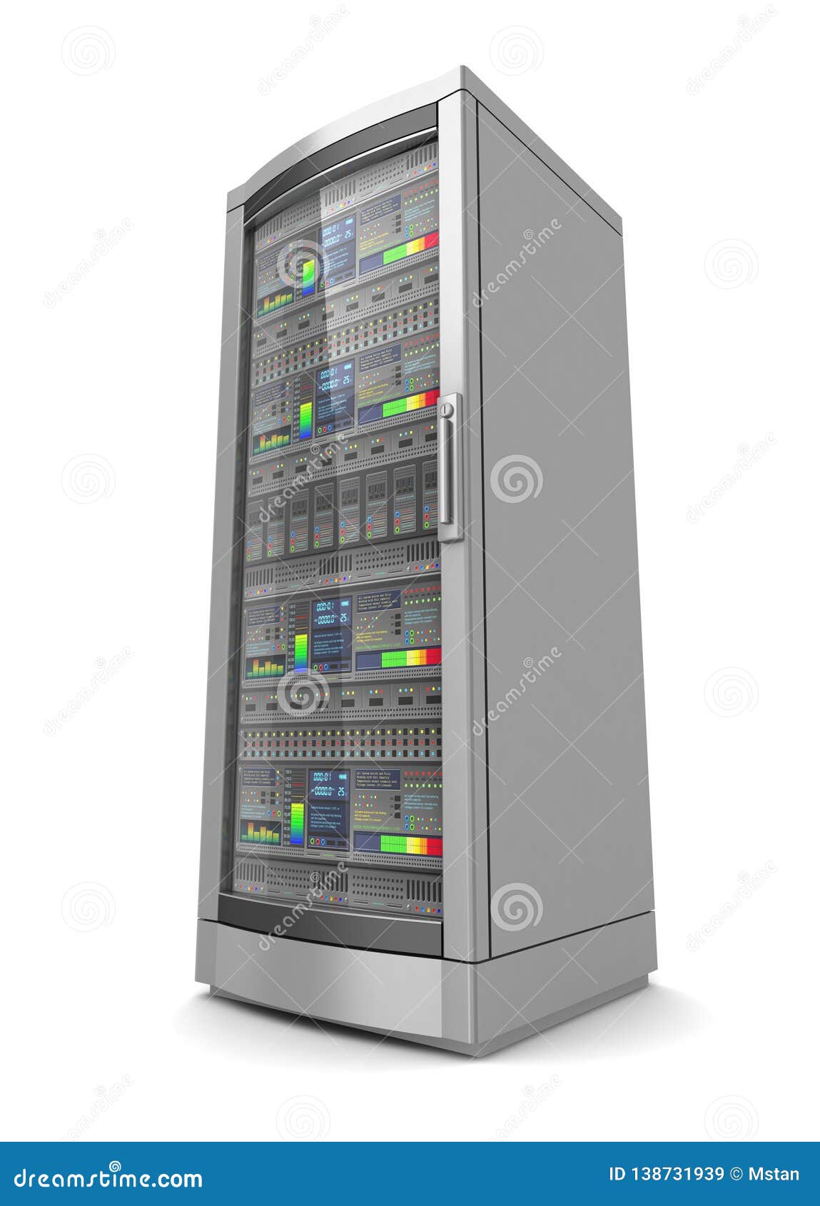 Single Network Workstation Server 3d Illustration Stock Illustration ...