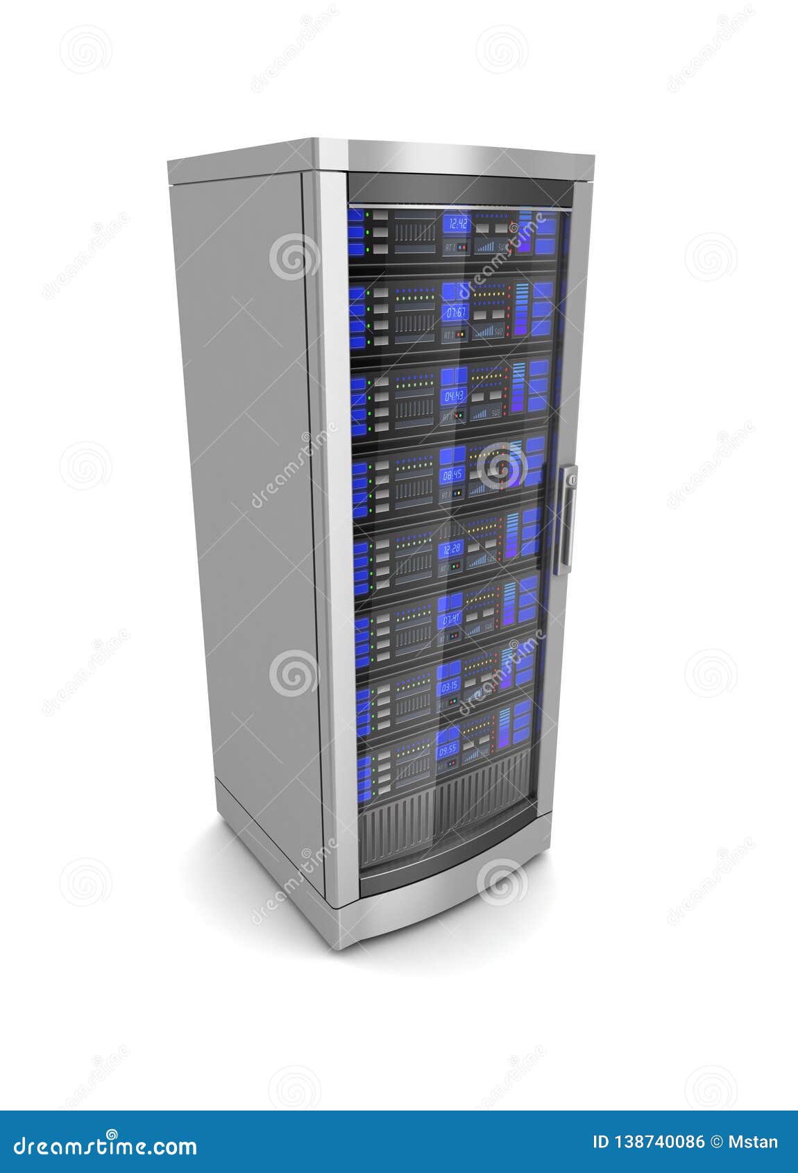 Single Network Workstation Server 3d Illustration Stock Illustration ...