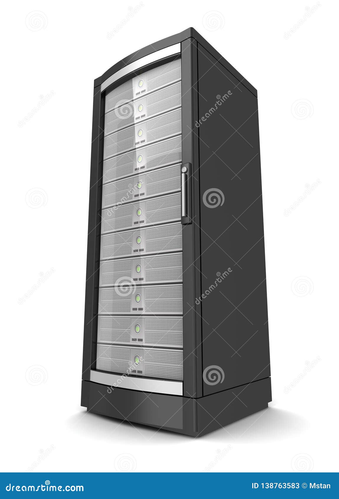 Single Network Workstation Server 3d Illustration Stock Illustration ...