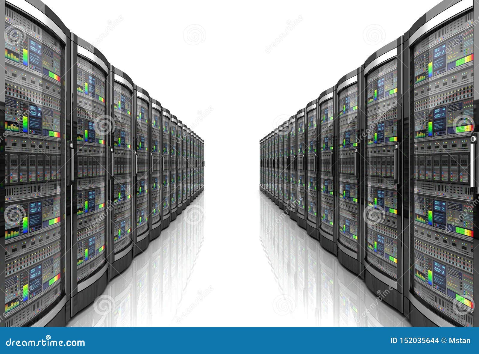 Network Workstation Servers 3d Illustration Stock Illustration ...