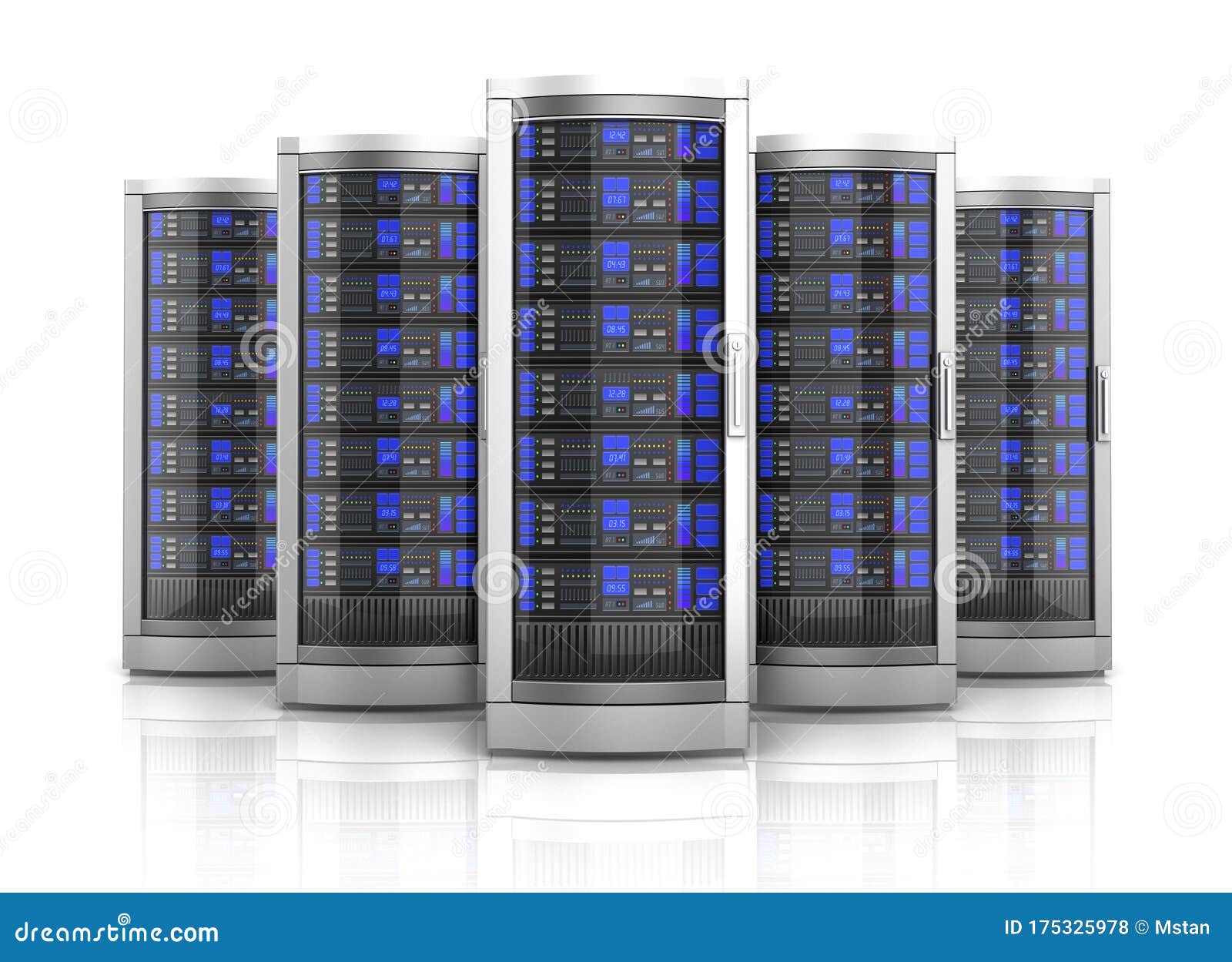 Network Workstation Servers 3d Illustration Stock Illustration ...