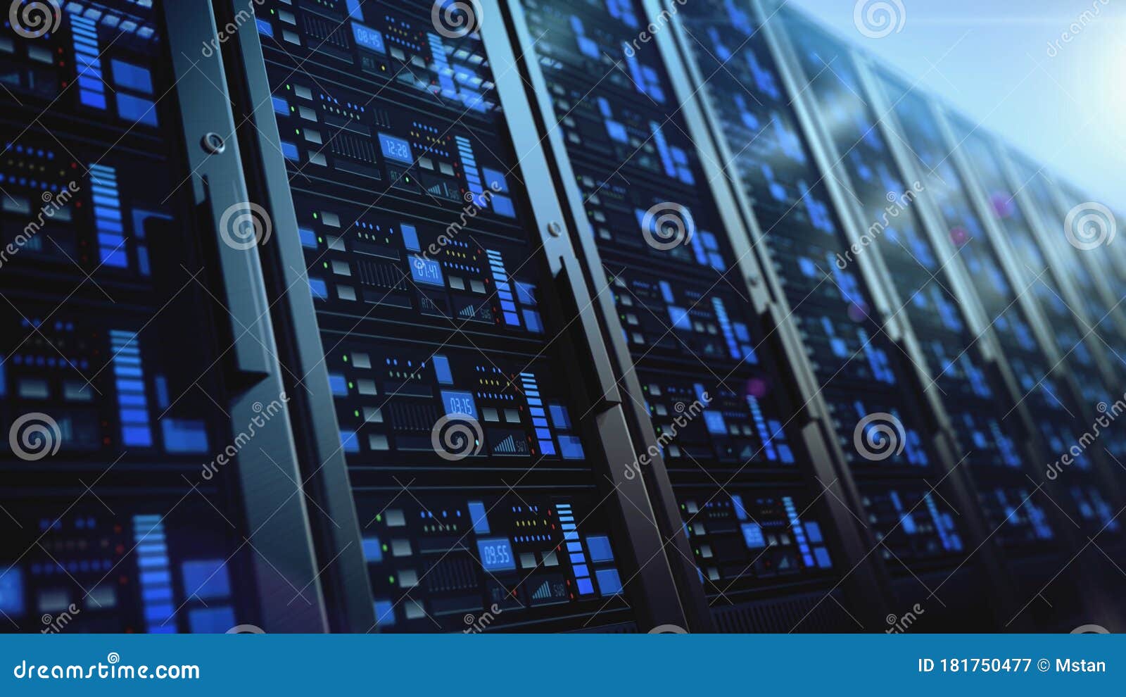 Network Workstation Servers 3d Illustration Stock Illustration ...