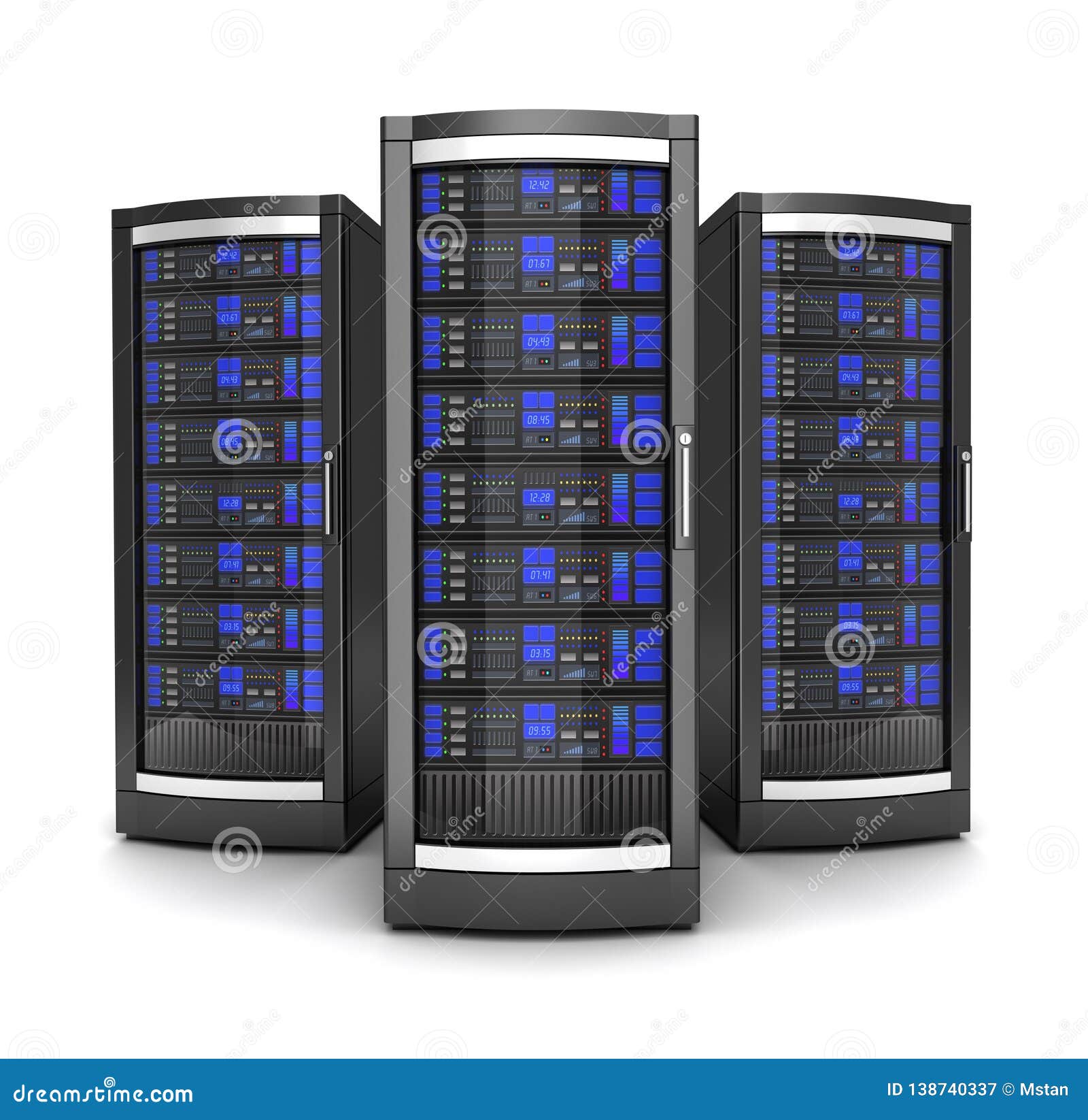 Network Workstation Servers 3d Illustration Stock Illustration ...