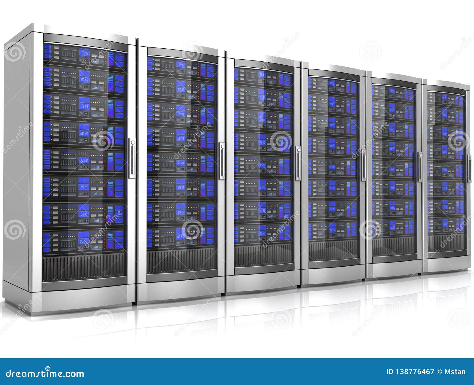 Network Workstation Servers 3d Illustration Stock Illustration ...