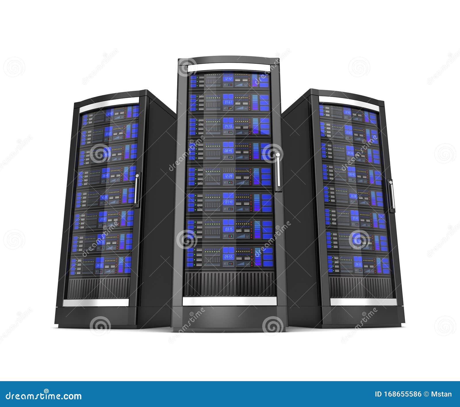 Network Workstation Servers 3d Illustration Stock Illustration ...