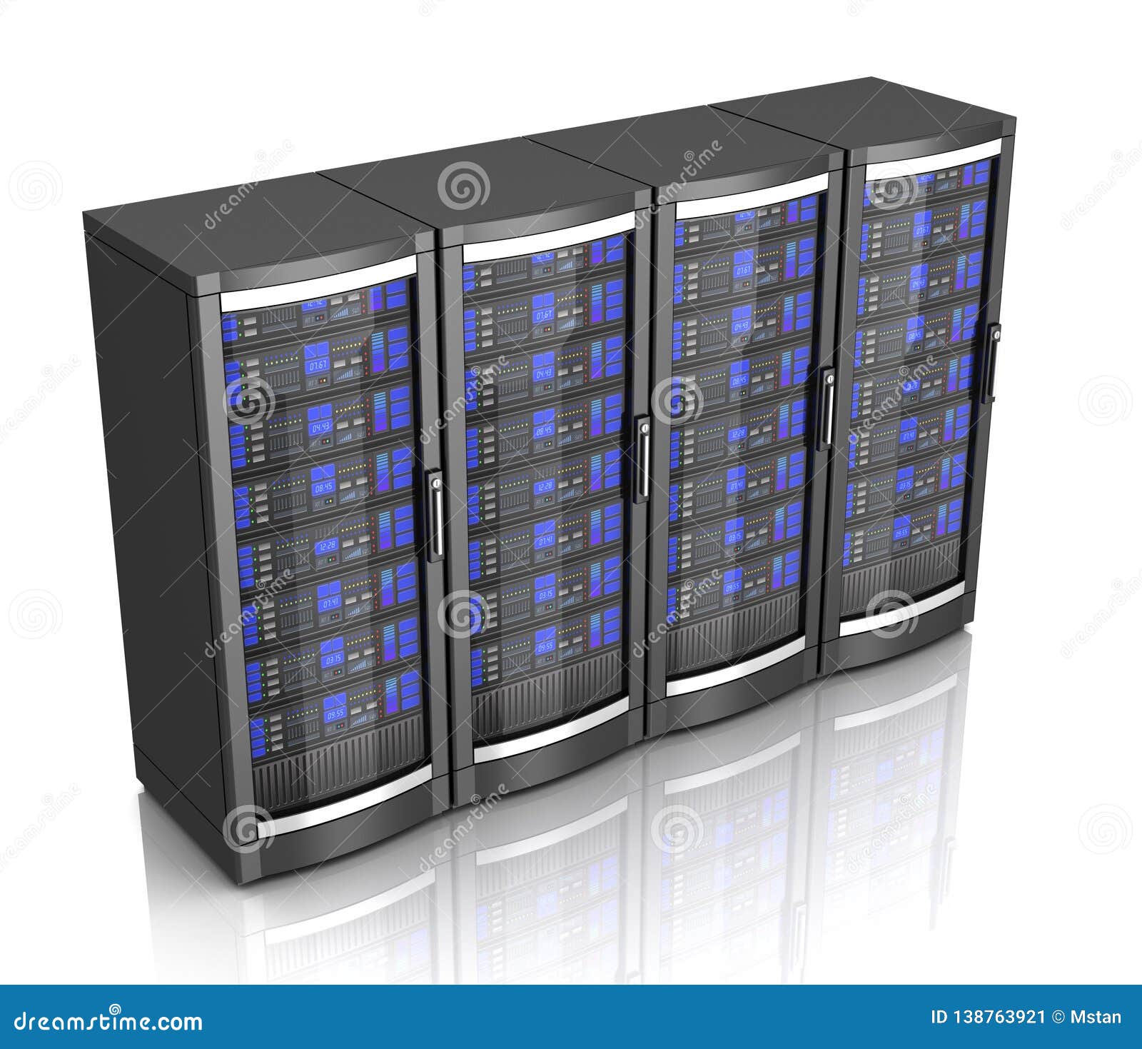 Network Workstation Servers 3d Illustration Stock Illustration ...