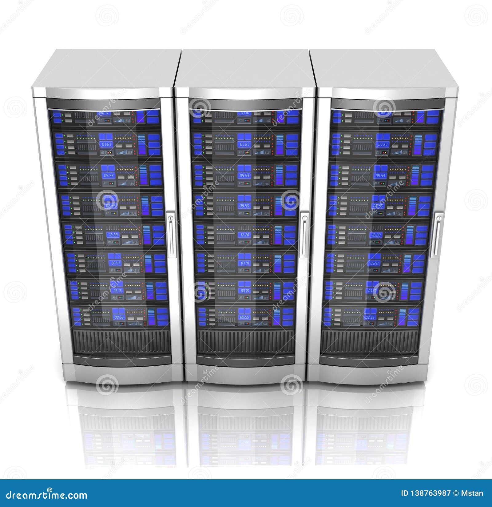 Network Workstation Servers 3d Illustration Stock Illustration ...