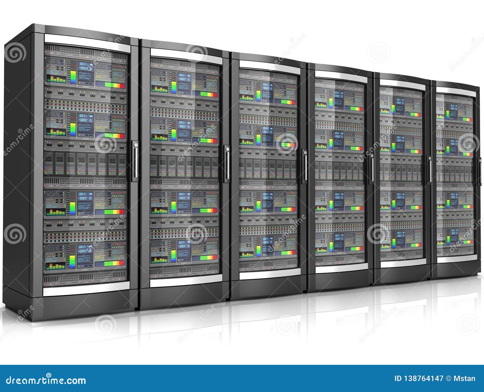 Network Workstation Servers 3d Illustration Stock Illustration ...
