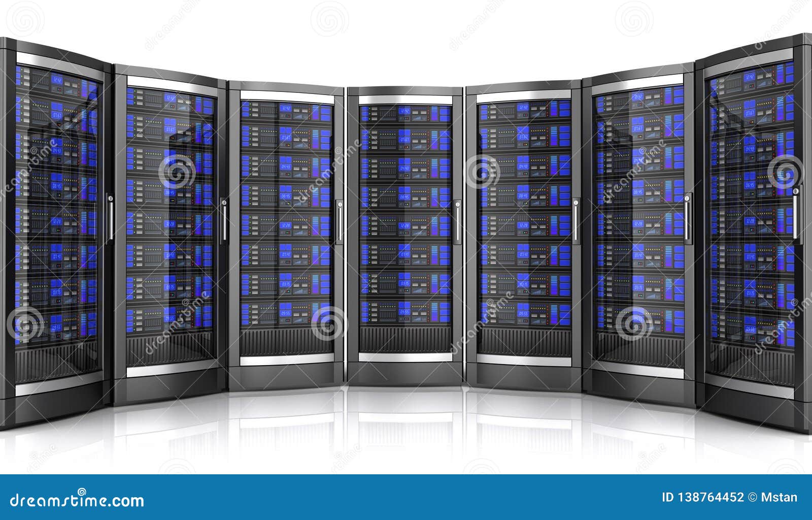 Network Workstation Servers 3d Illustration Stock Illustration ...