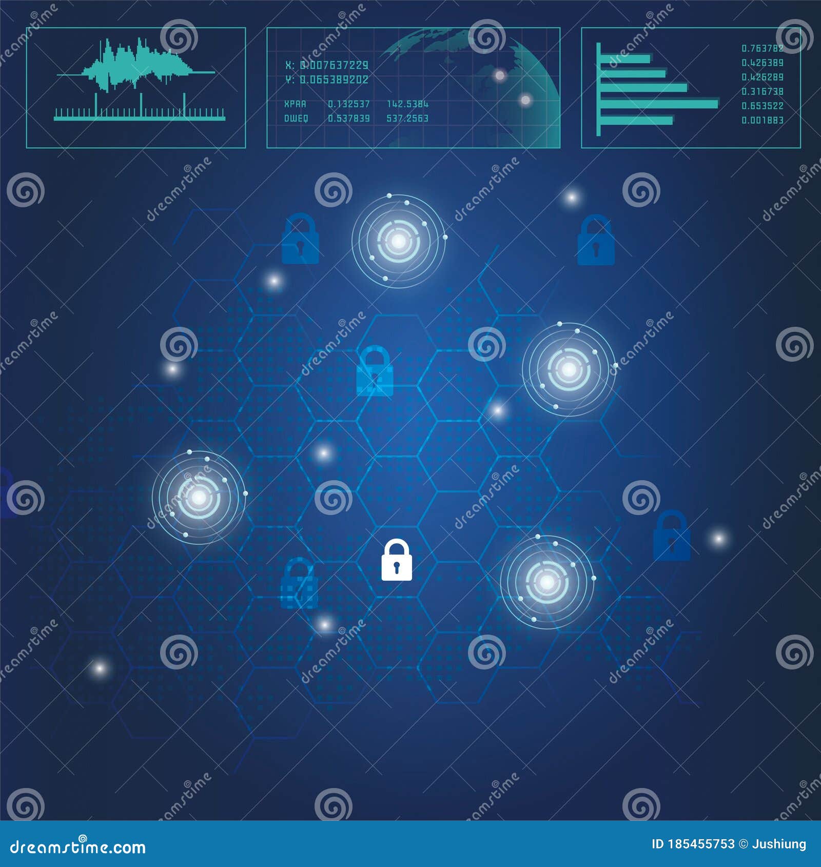 World Map And Blockchain Peer To Peer Network, Global Network Concept ...