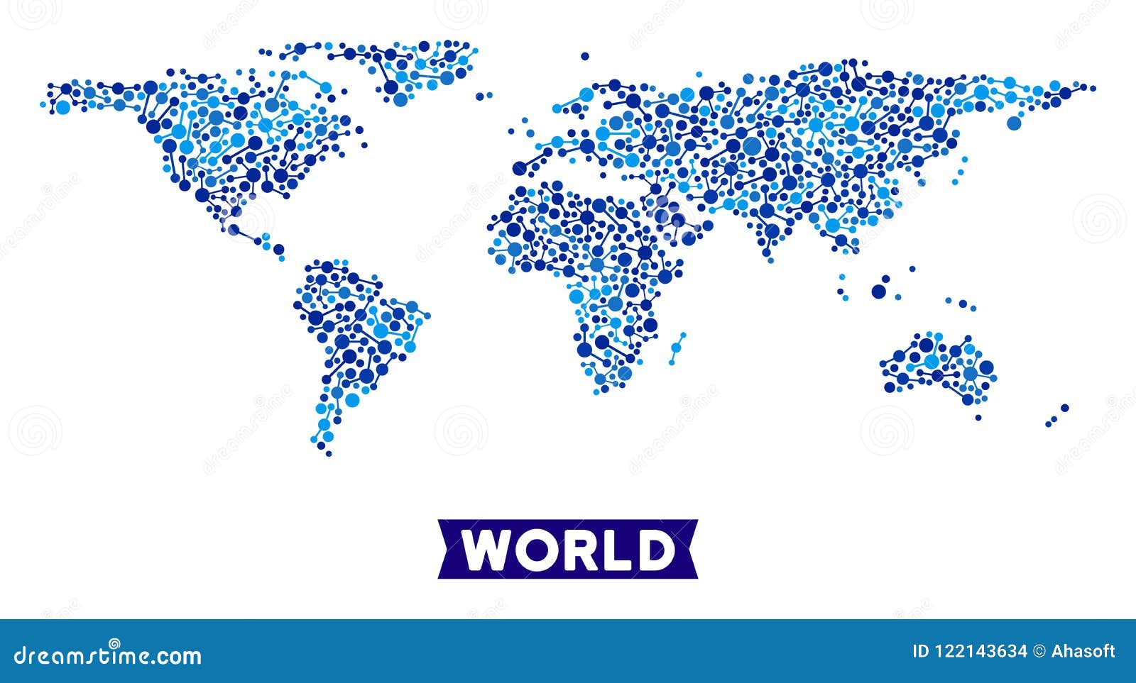 World Map Connections Composition Stock Vector - Illustration of ...