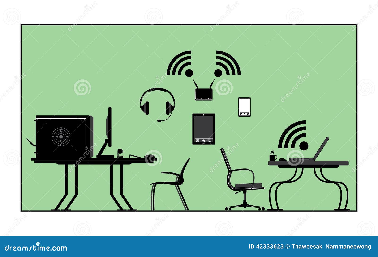 Network Zone stock vector. Illustration of router, mouse - 42333623