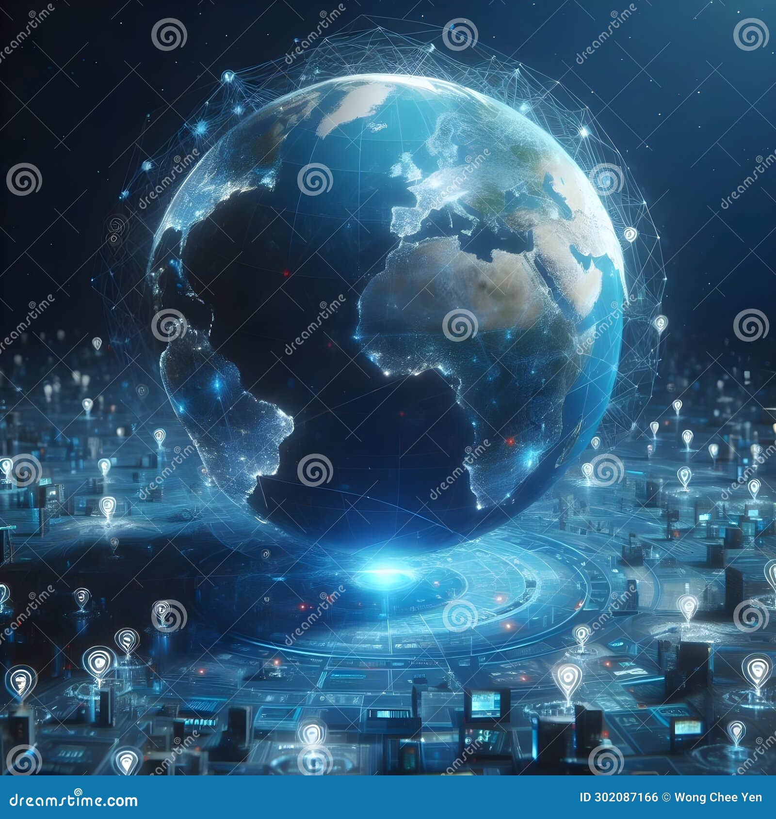 Earth Urbanisation Internet Connections Telecommunications Space ...