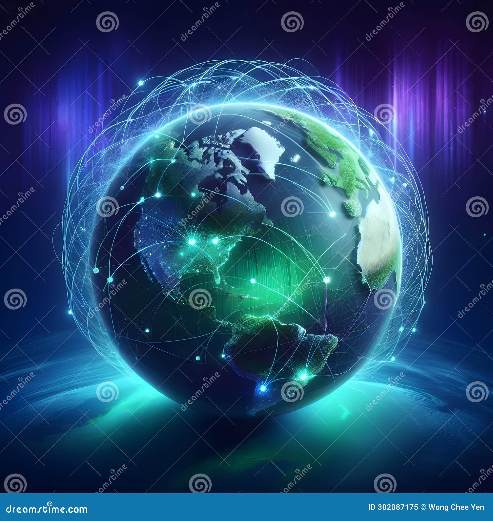 Networked Lines Earth Globalization Internet Connections ...