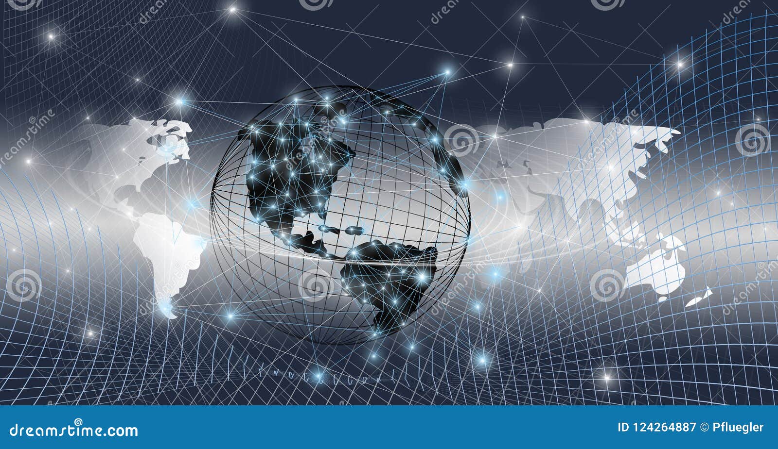 Networked global world stock illustration. Illustration of connect ...