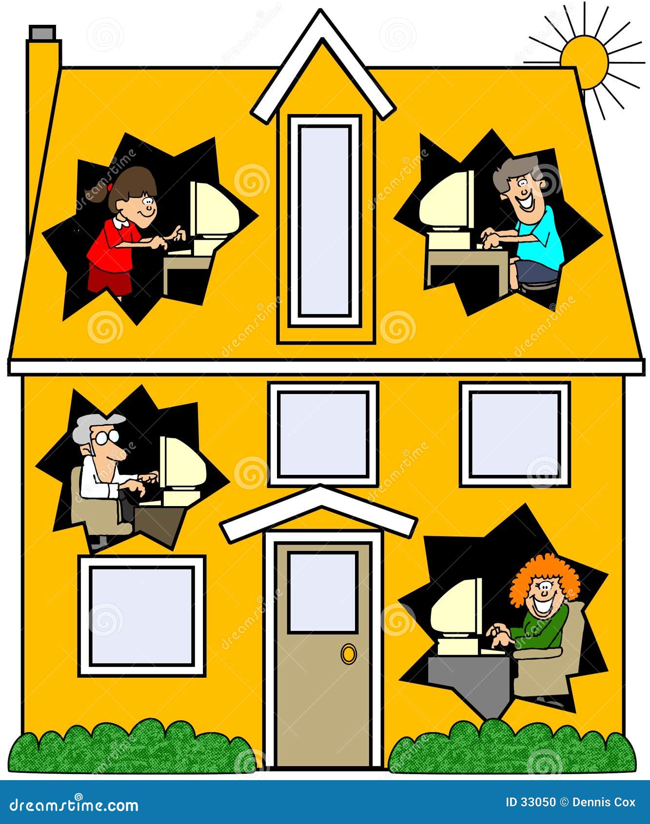 Networked House stock illustration. Illustration of door - 33050