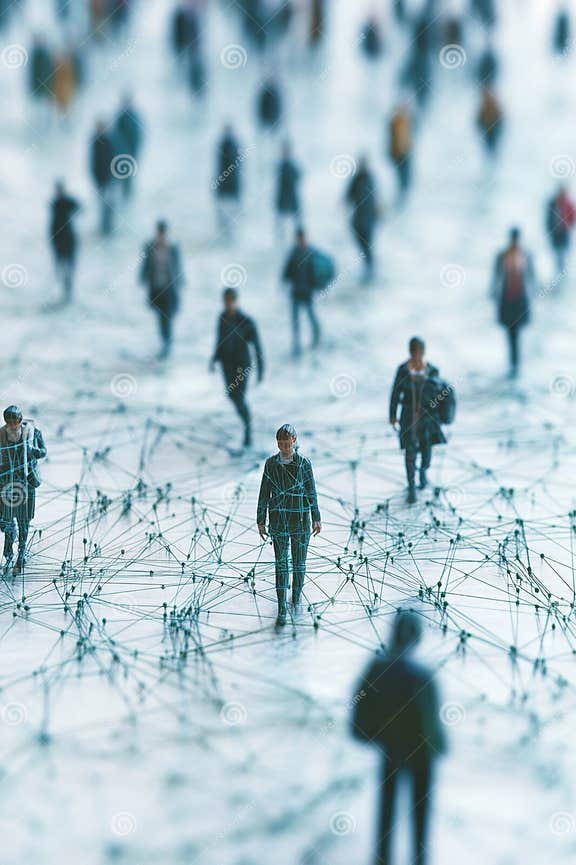 Networked Individuals Interconnected Figures in a Web of Relationships ...