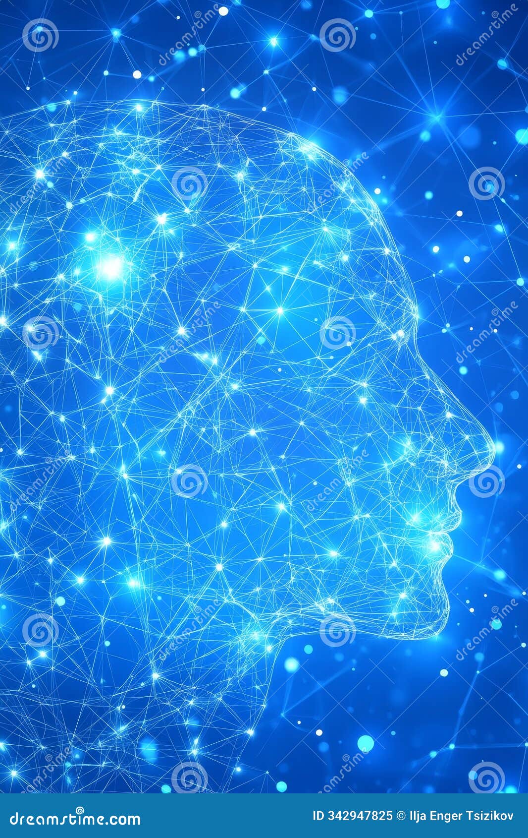 Networked Mind Abstract Visualization of Human Brain, Consciousness ...