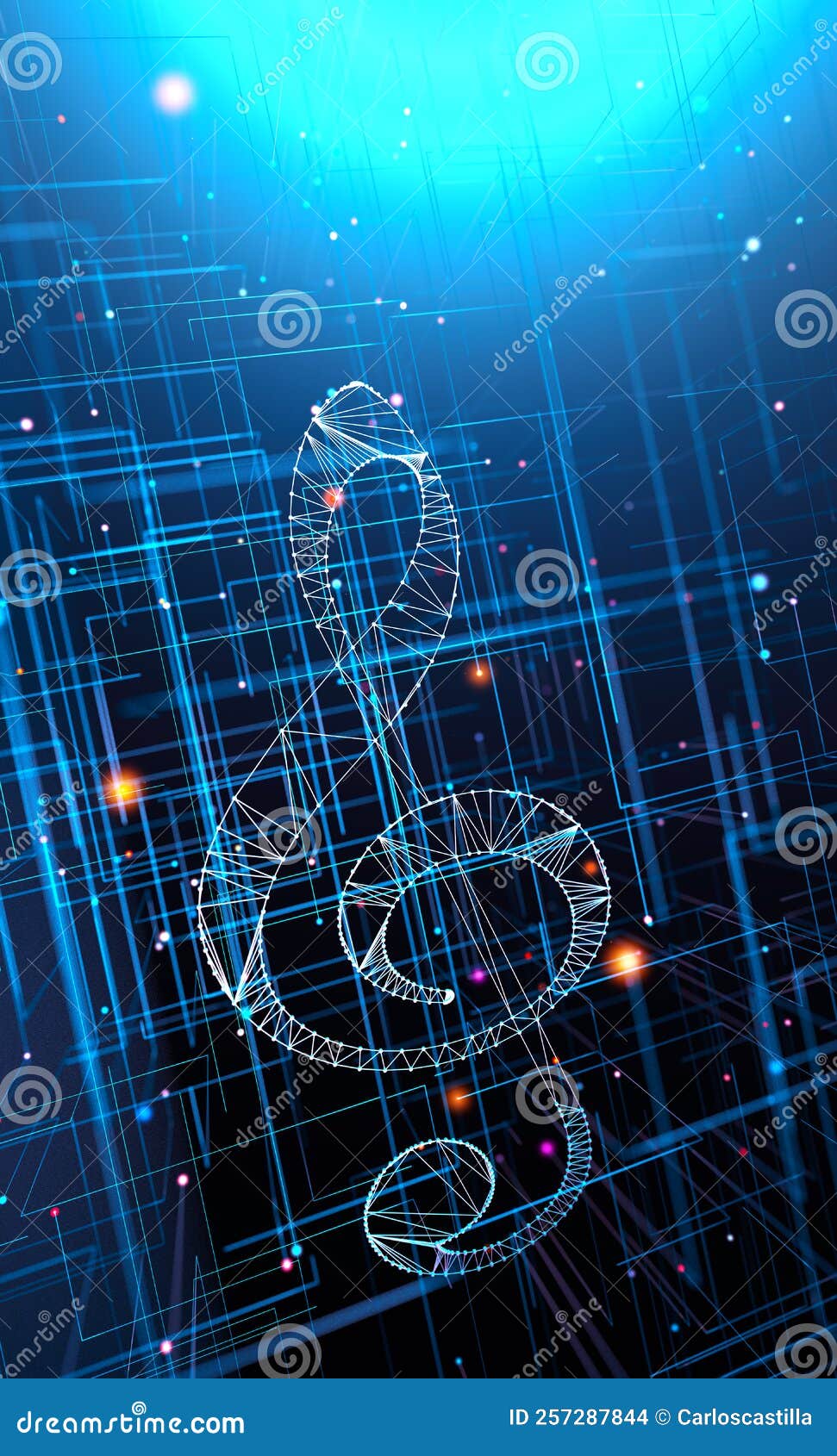 Networked Music and Cloud Music Sharing.3d Illustration Stock ...