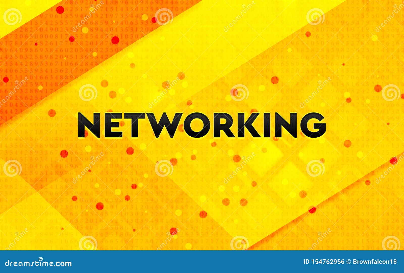 Networking Abstract Digital Banner Yellow Background Stock Illustration ...