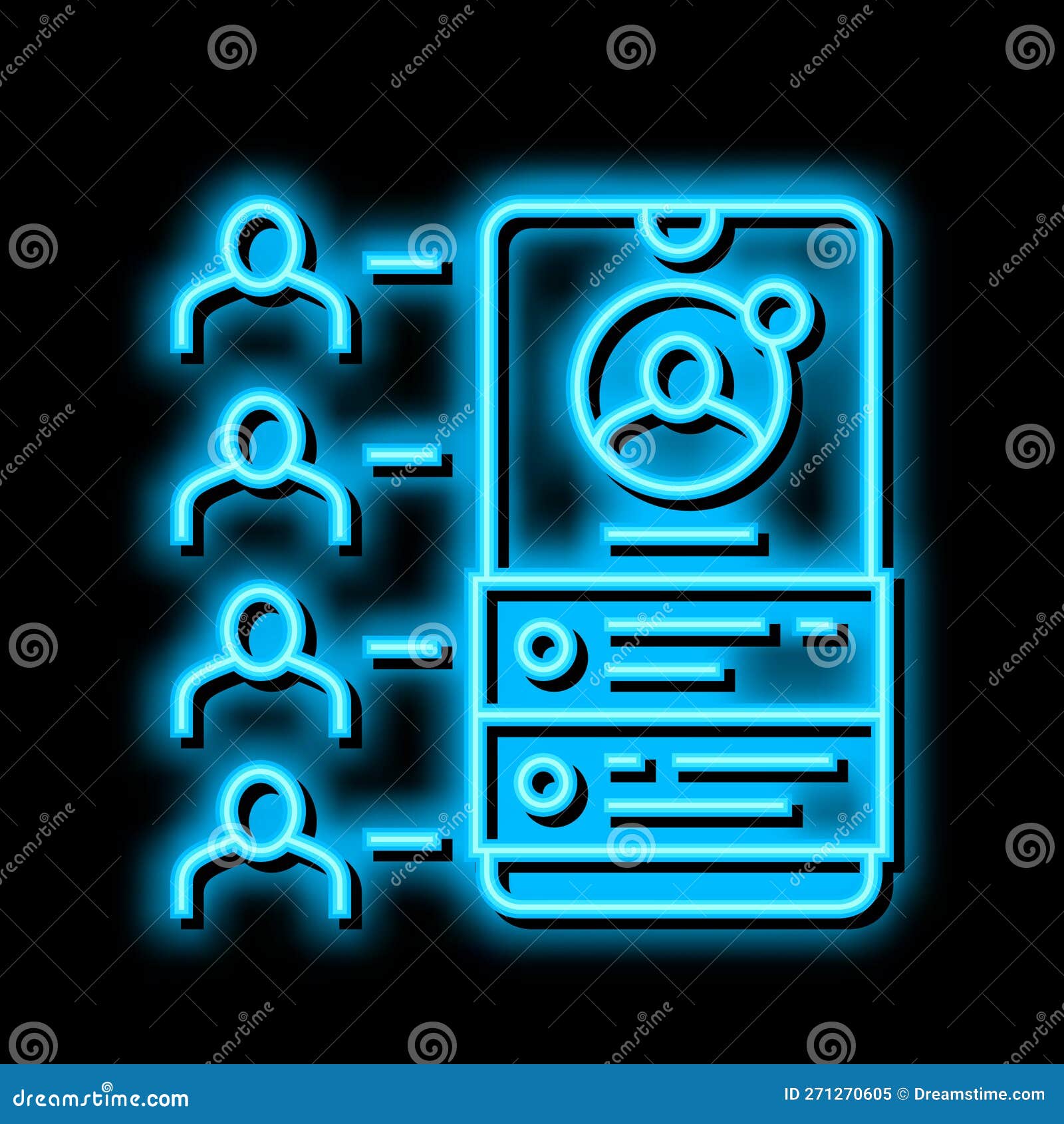 Networking Application Neon Glow Icon Illustration Stock Vector ...