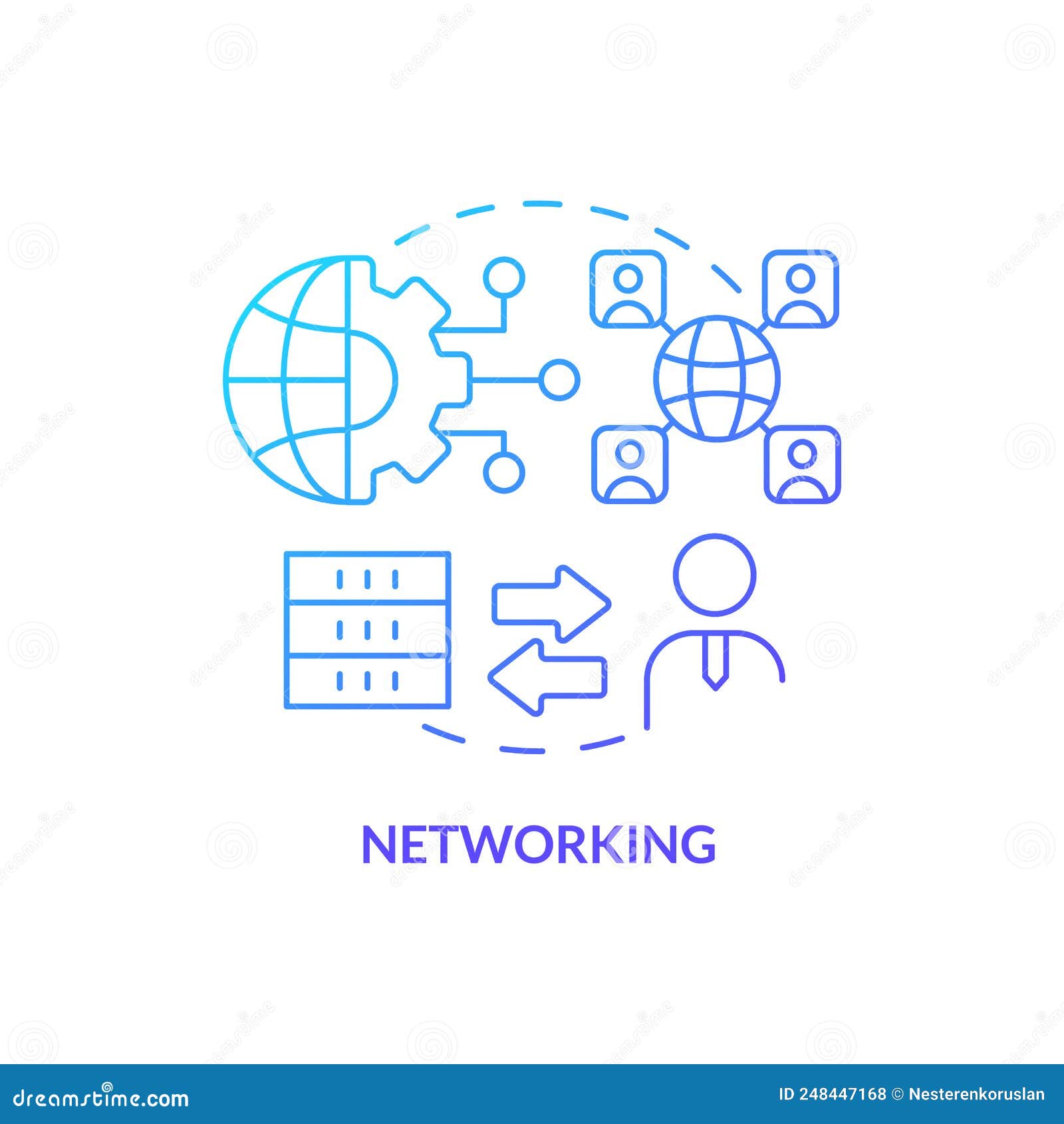 Networking Blue Gradient Concept Icon Stock Vector - Illustration of ...