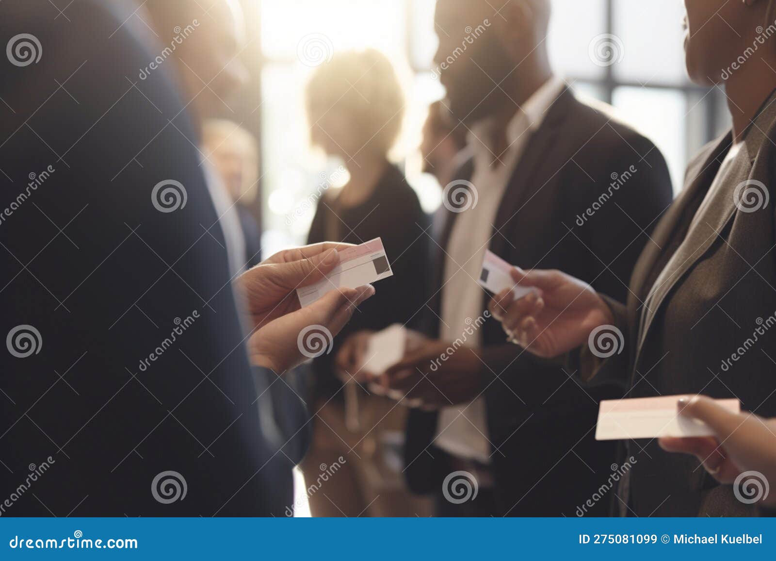 Networking at Business Conference: Blurred Professionals Exchanging ...