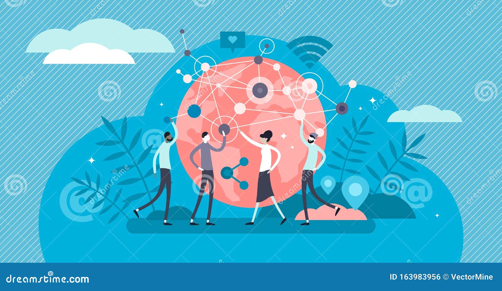 Networking Cartoon Vector | CartoonDealer.com #9269977