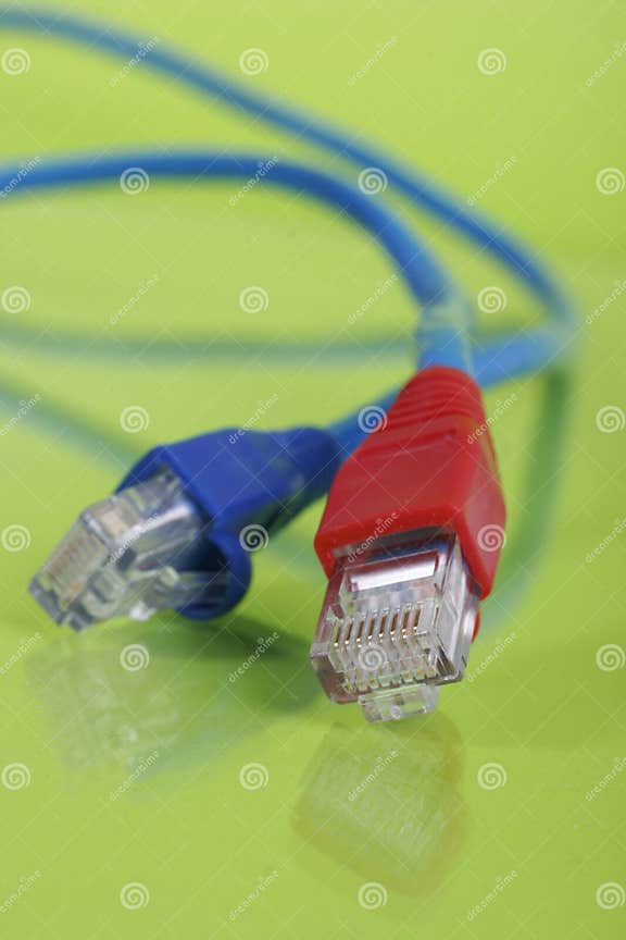 Networking Cable Red and Blue Stock Photo - Image of adsl, blue: 1031970