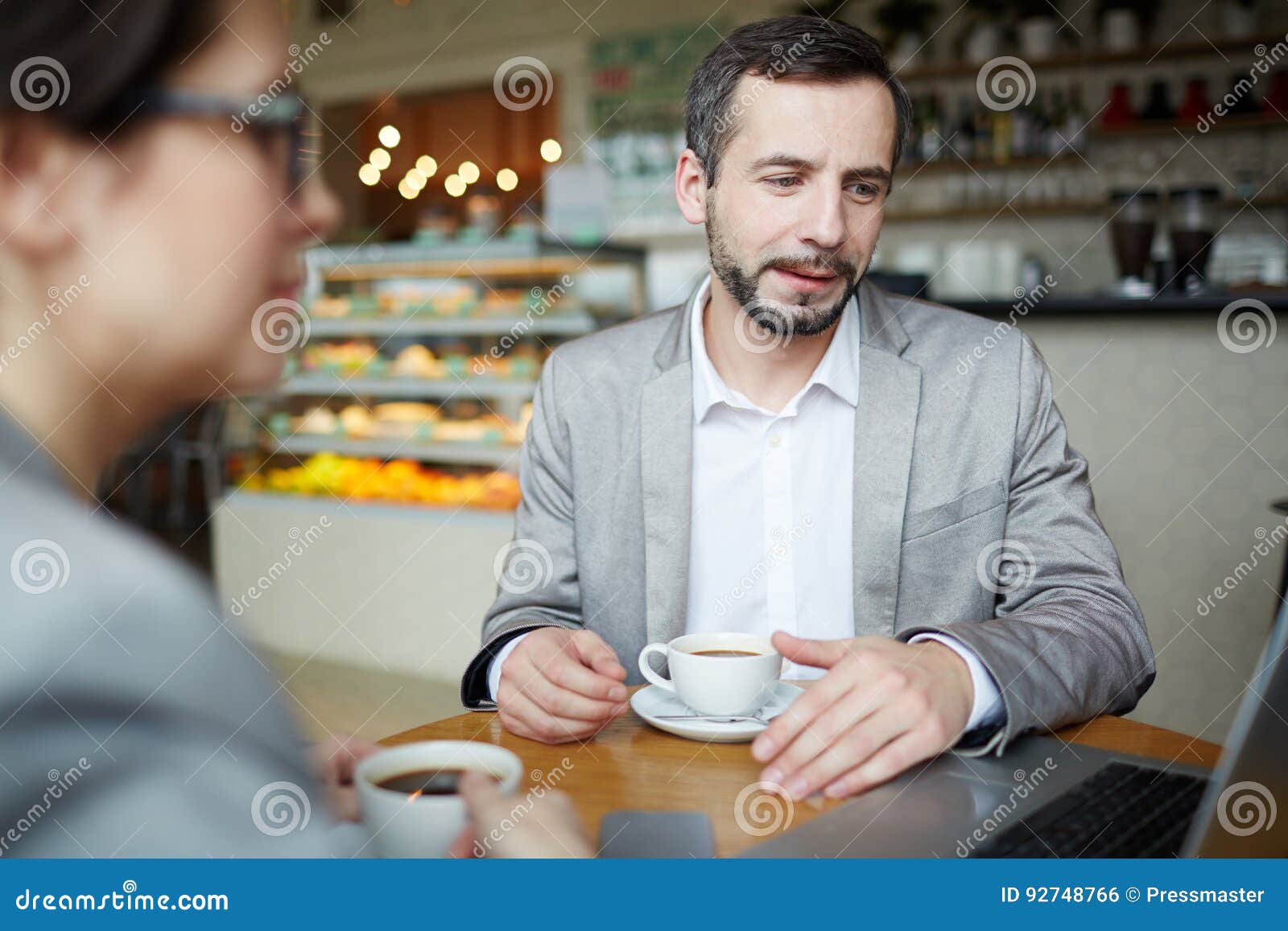 Networking in cafe stock photo. Image of project, technology - 92748766