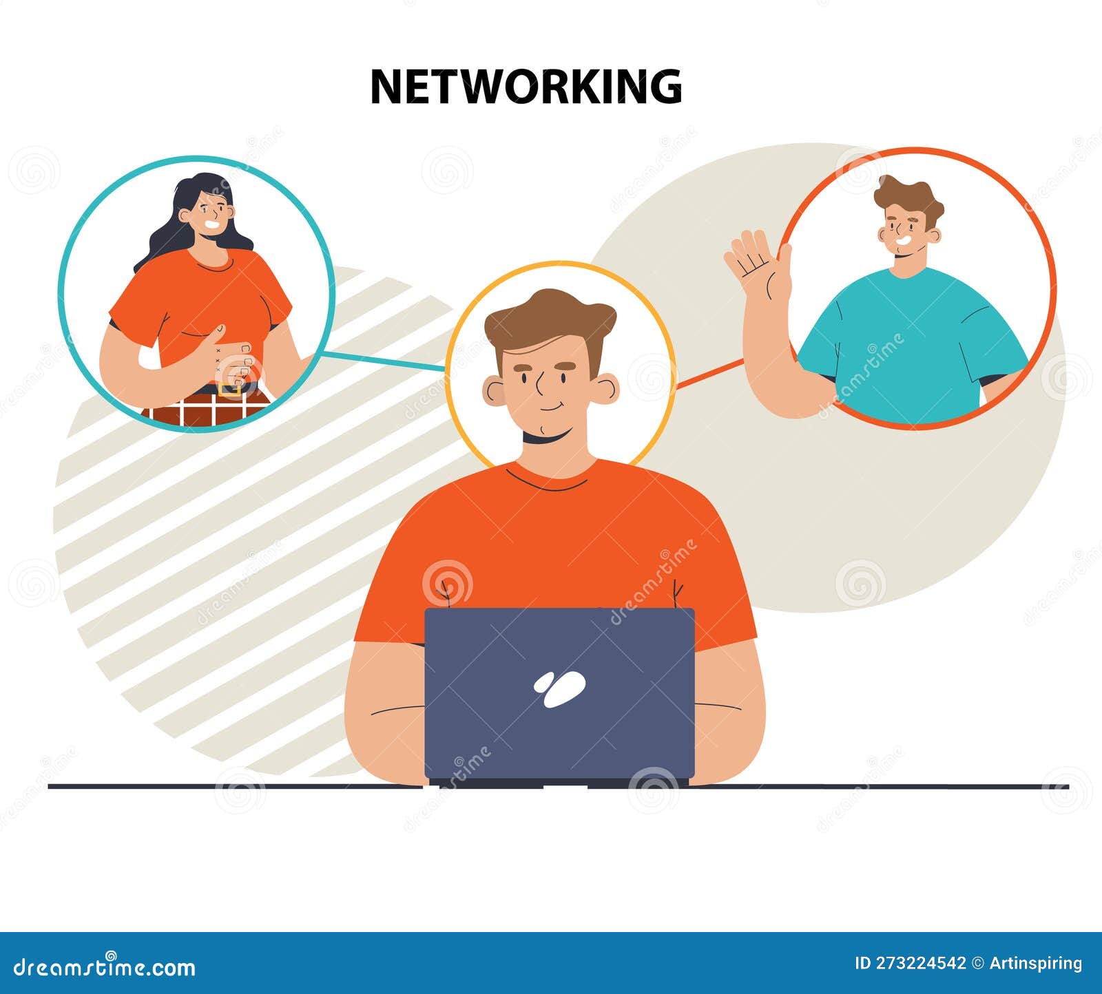 Networking. Characters Collaboration, Establishment of Partnership or ...