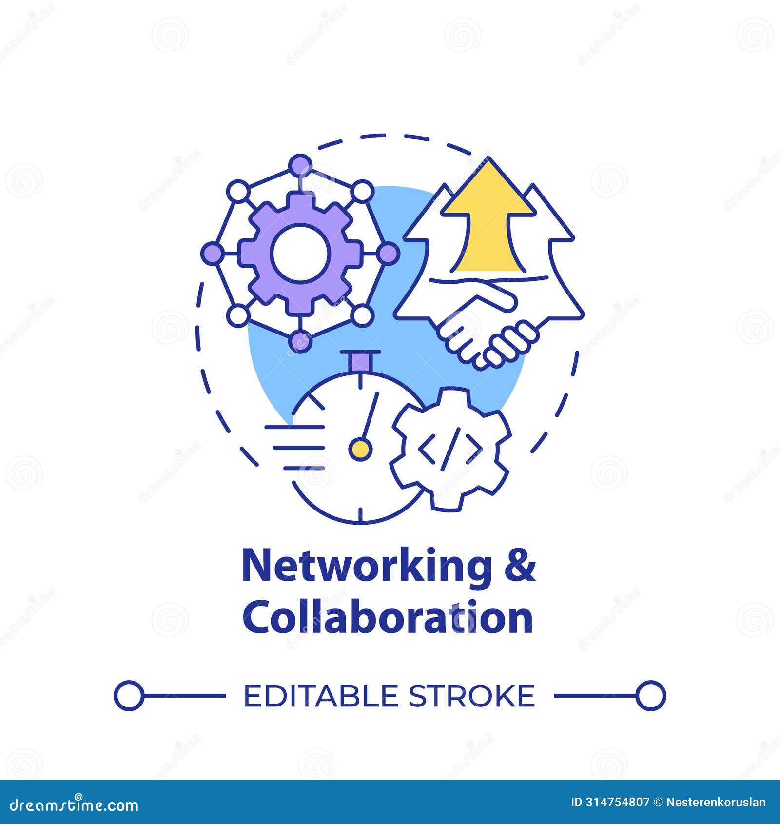 Networking and Collaboration Multi Color Concept Icon Stock Vector ...