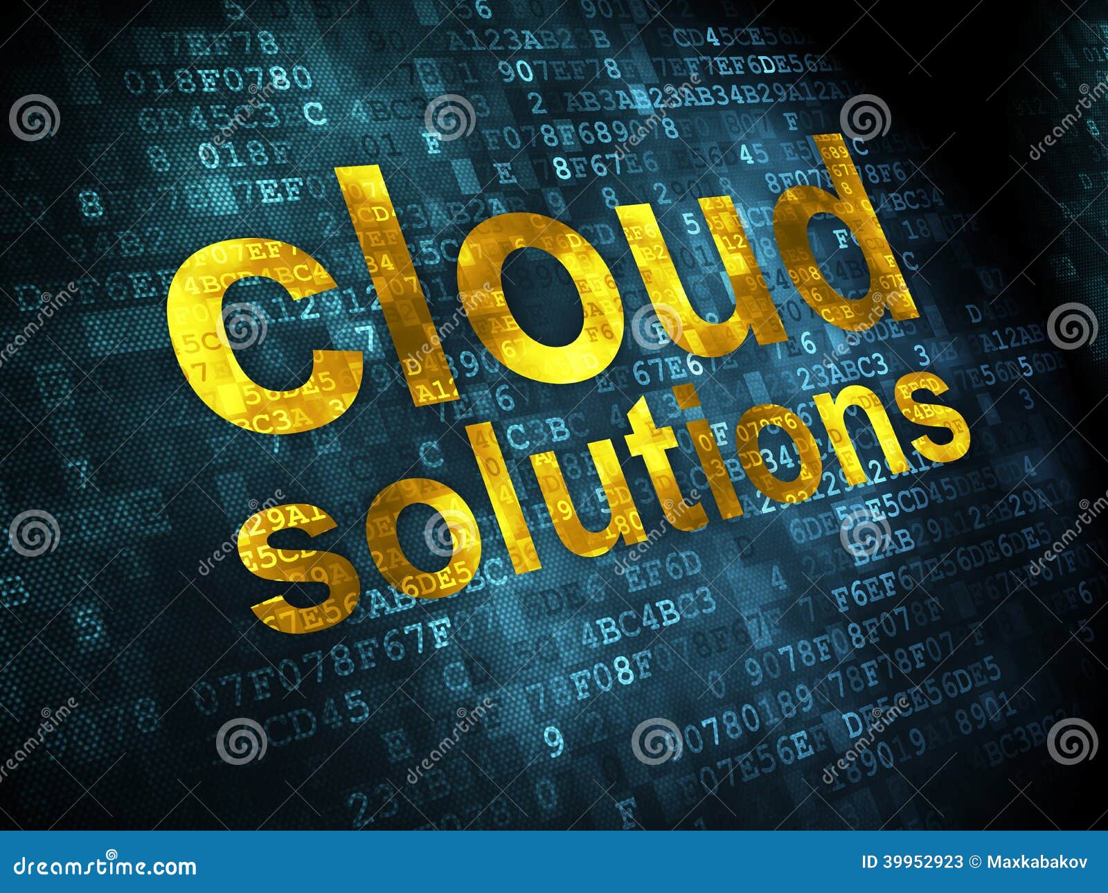 Networking Concept: Cloud Solutions on Digital Background Stock ...