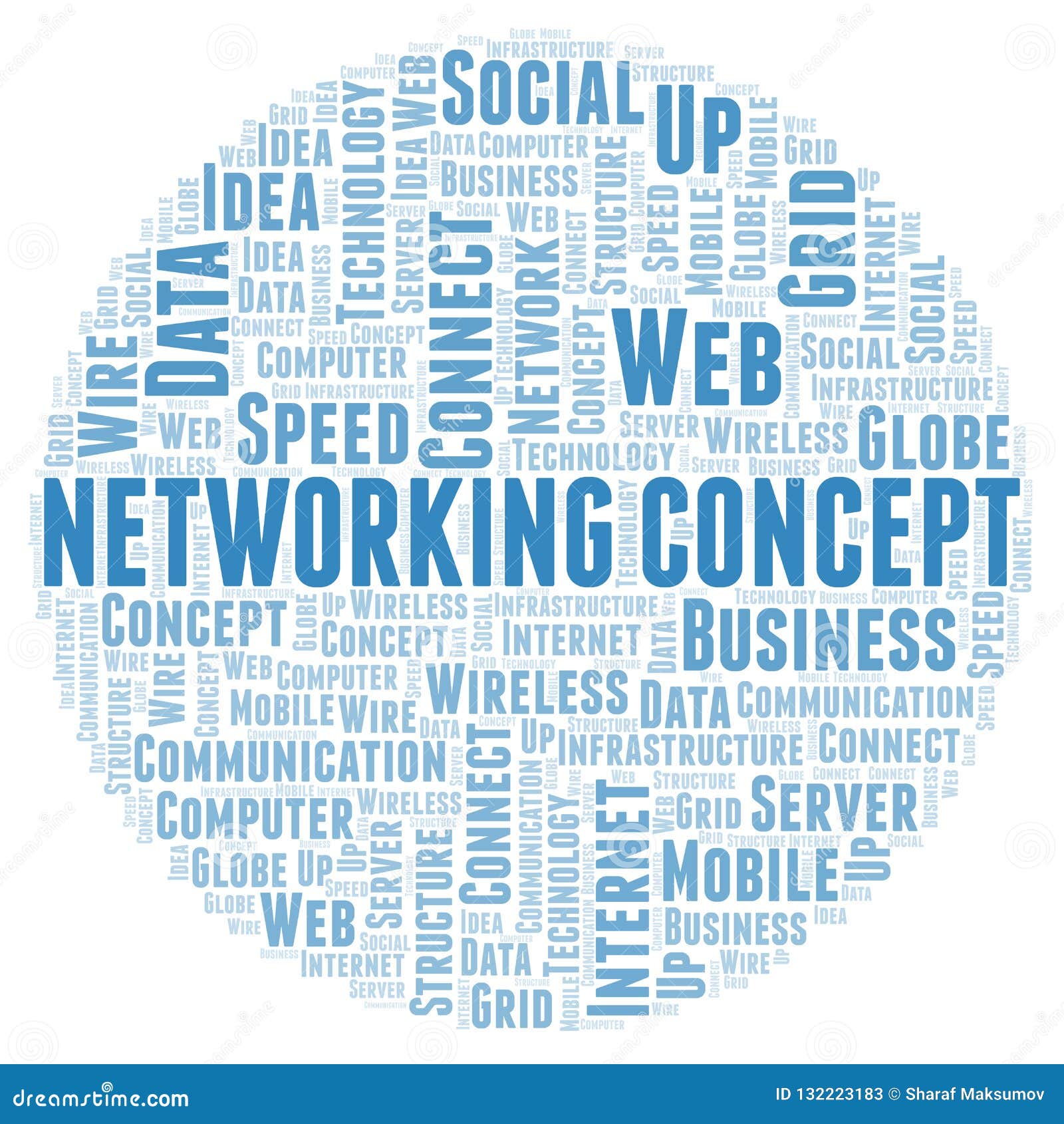 Networking Concept Word Cloud Stock Illustration - Illustration of ...