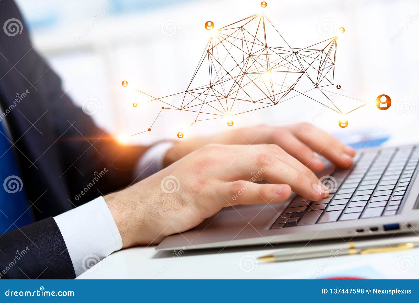 Networking Connection Concept Stock Illustration - Illustration of ...