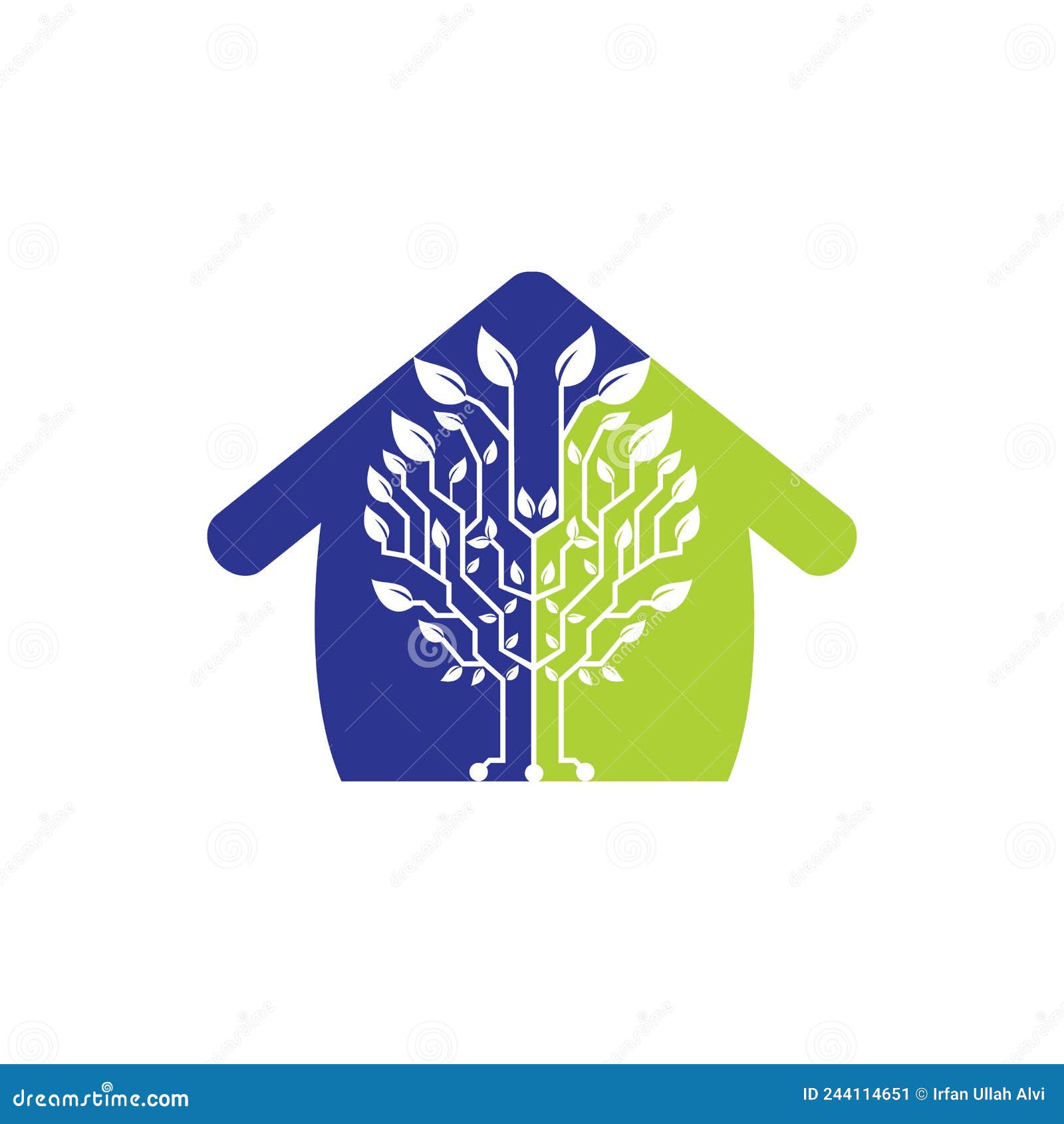 Tech Tree Vector Logo Design Template. Connecting Network Tree with ...