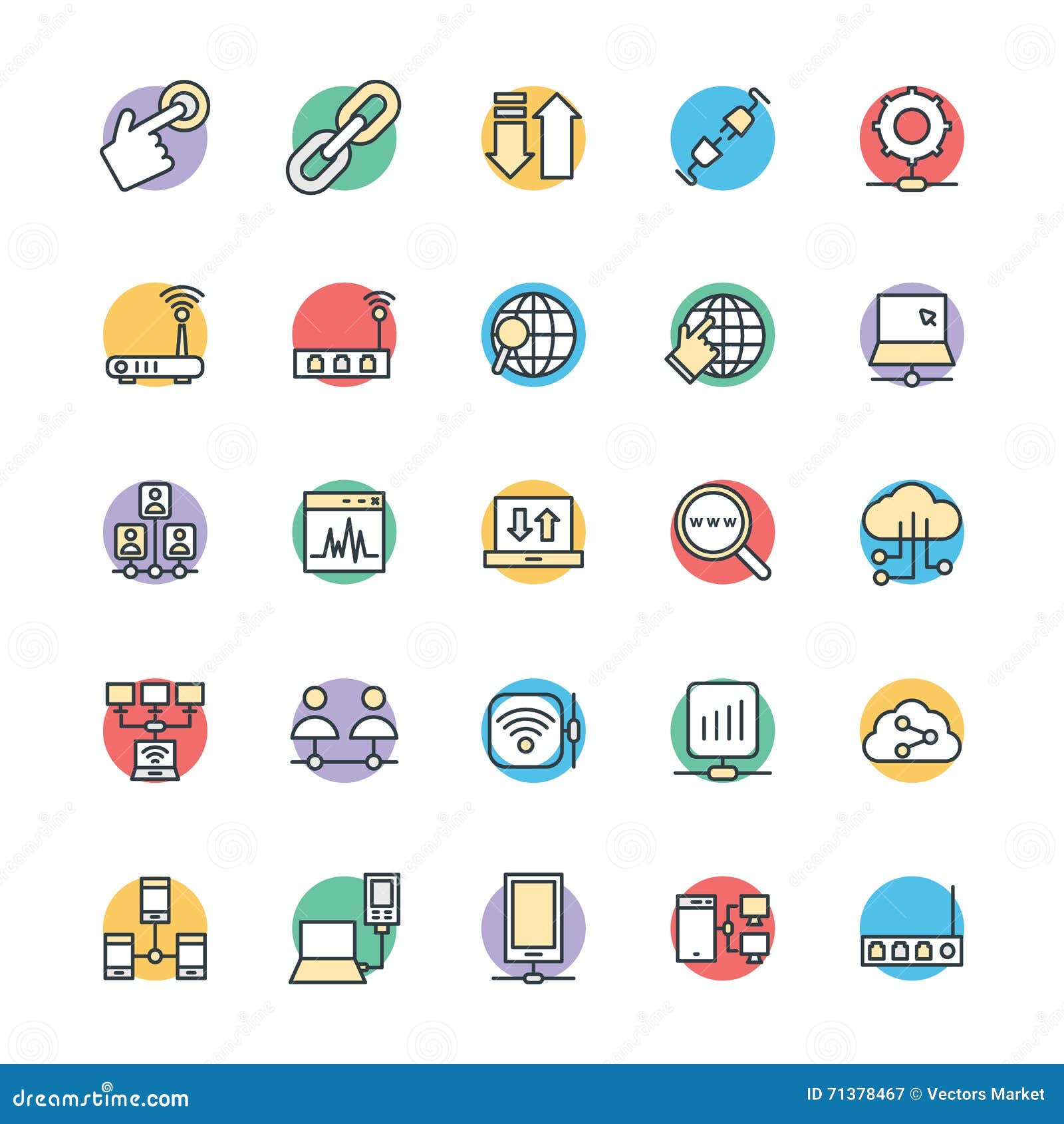 Networking Cool Vector Icons 3 Stock Illustration - Illustration of ...