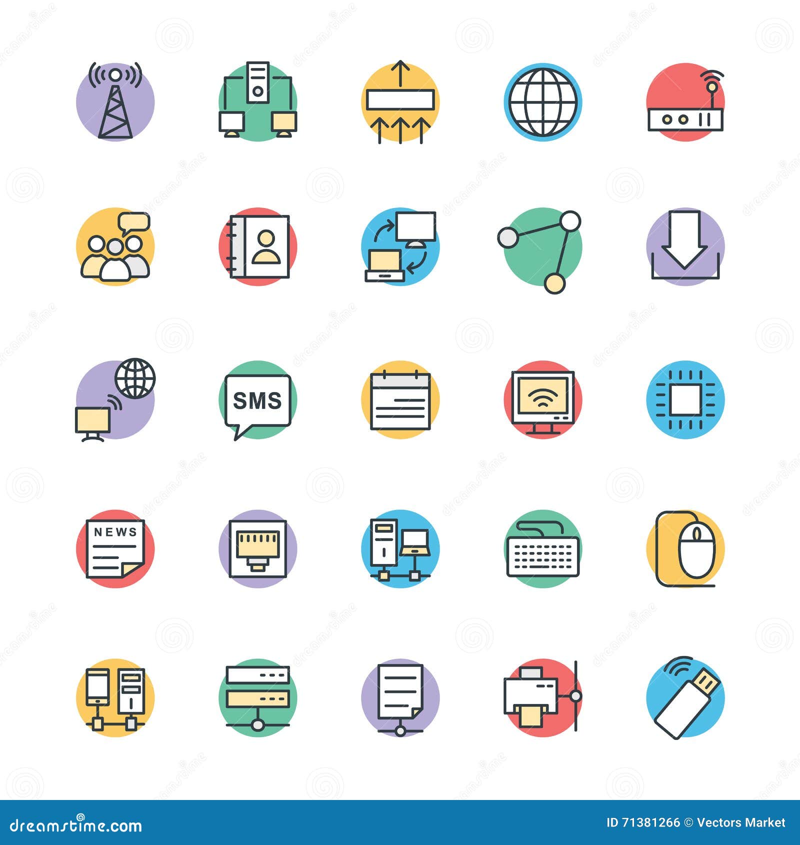 Networking Cool Vector Icons 1 Stock Illustration - Illustration of ...