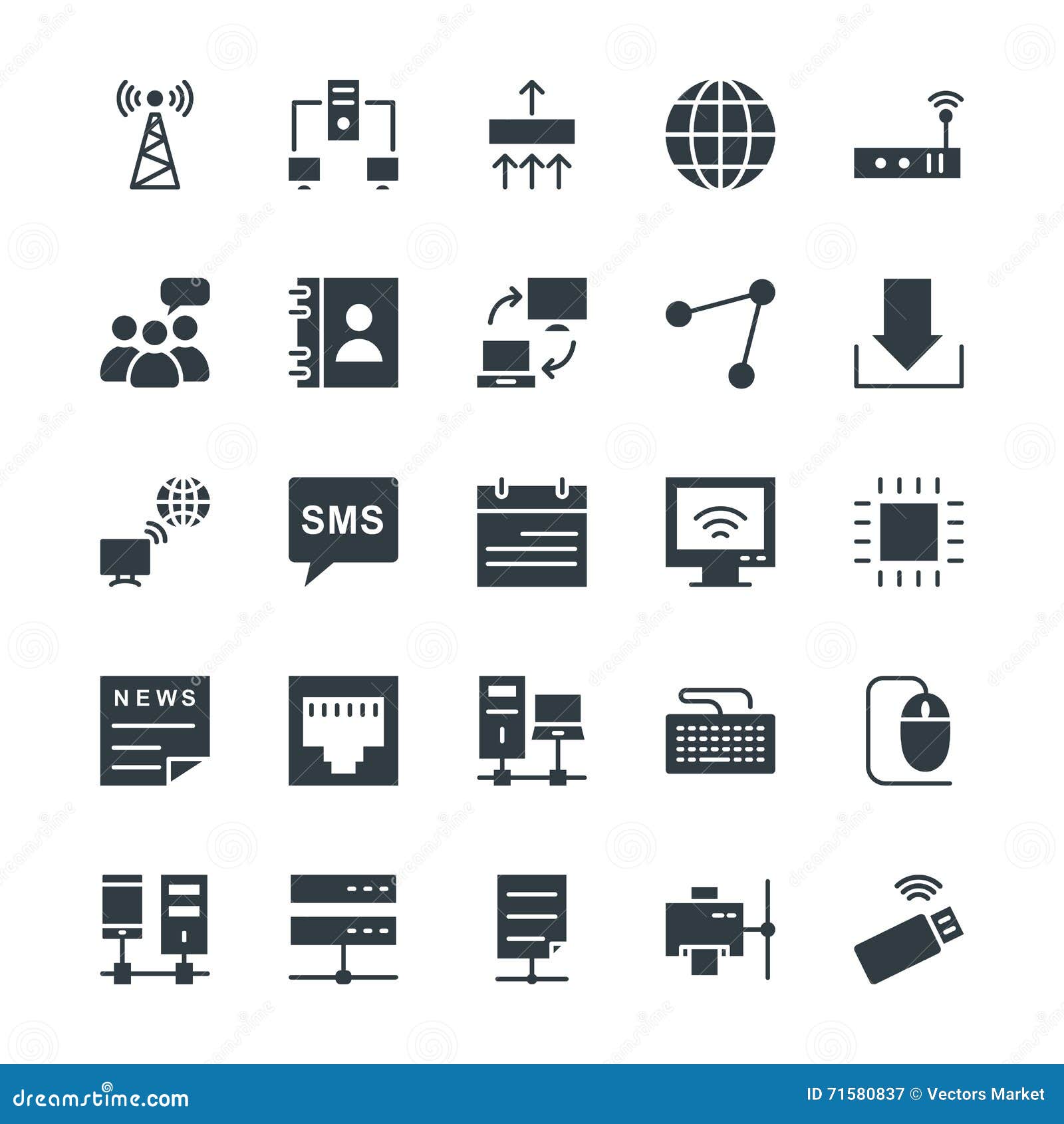 Networking Cool Vector Icons 1 Stock Illustration - Illustration of ...