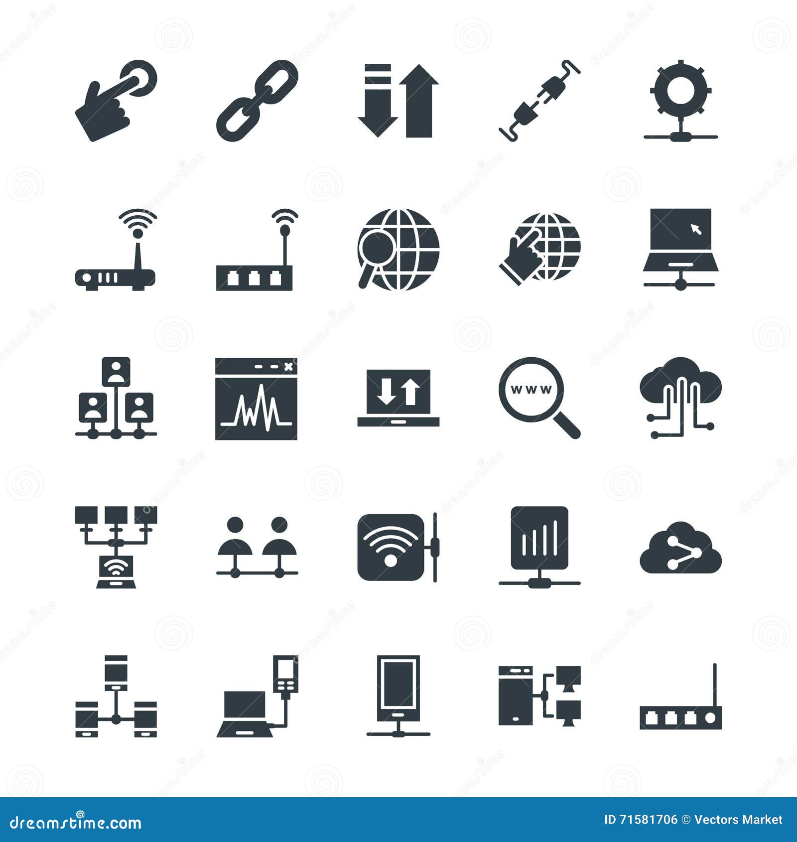 Networking Cool Vector Icons 3 Stock Illustration - Illustration of ...