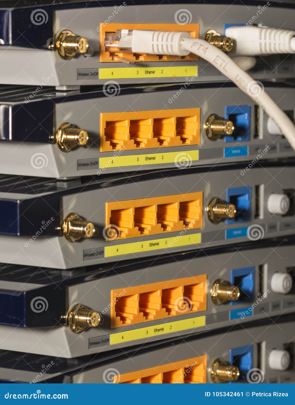 Networking Devices WAN, LAN, COM Stock Image - Image of electronics ...