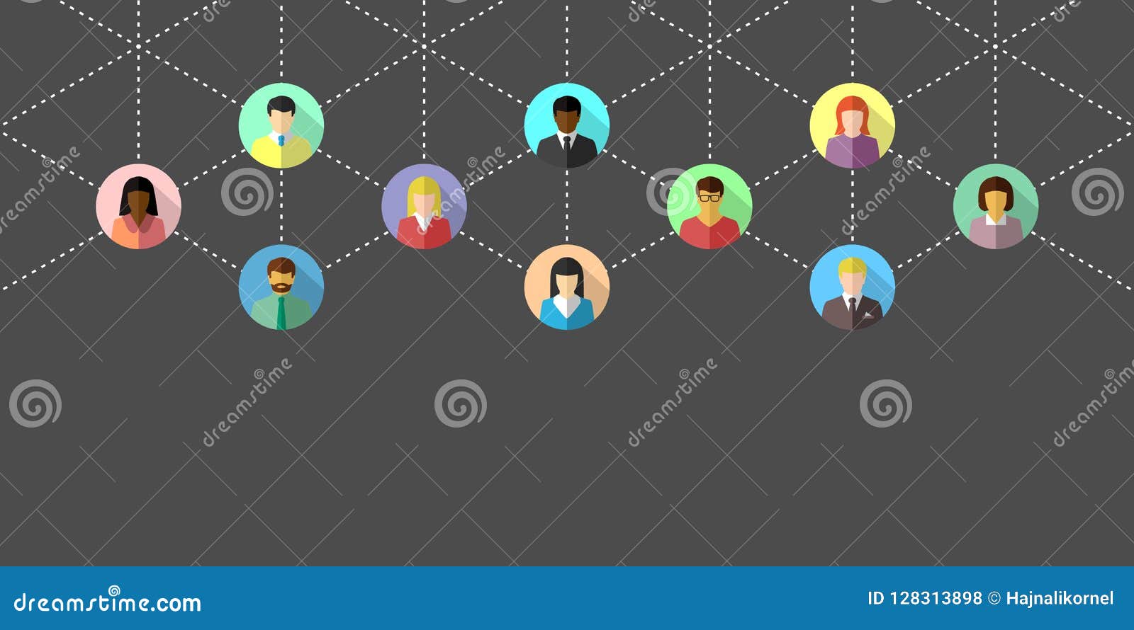 Networking Diverse People in Flat Design Stock Vector - Illustration of ...