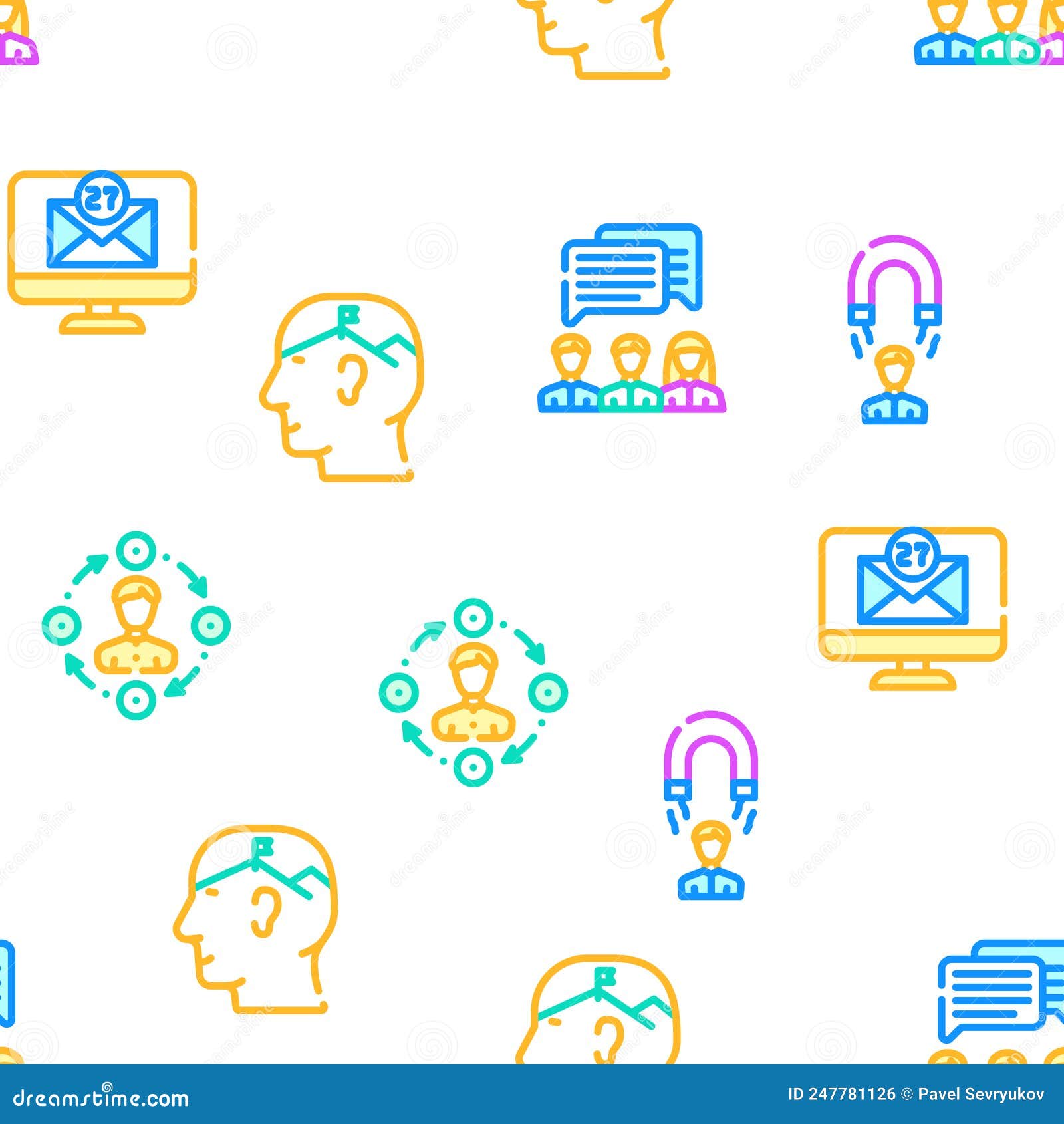 Networking Global Communication Icons Set Vector Stock Vector ...
