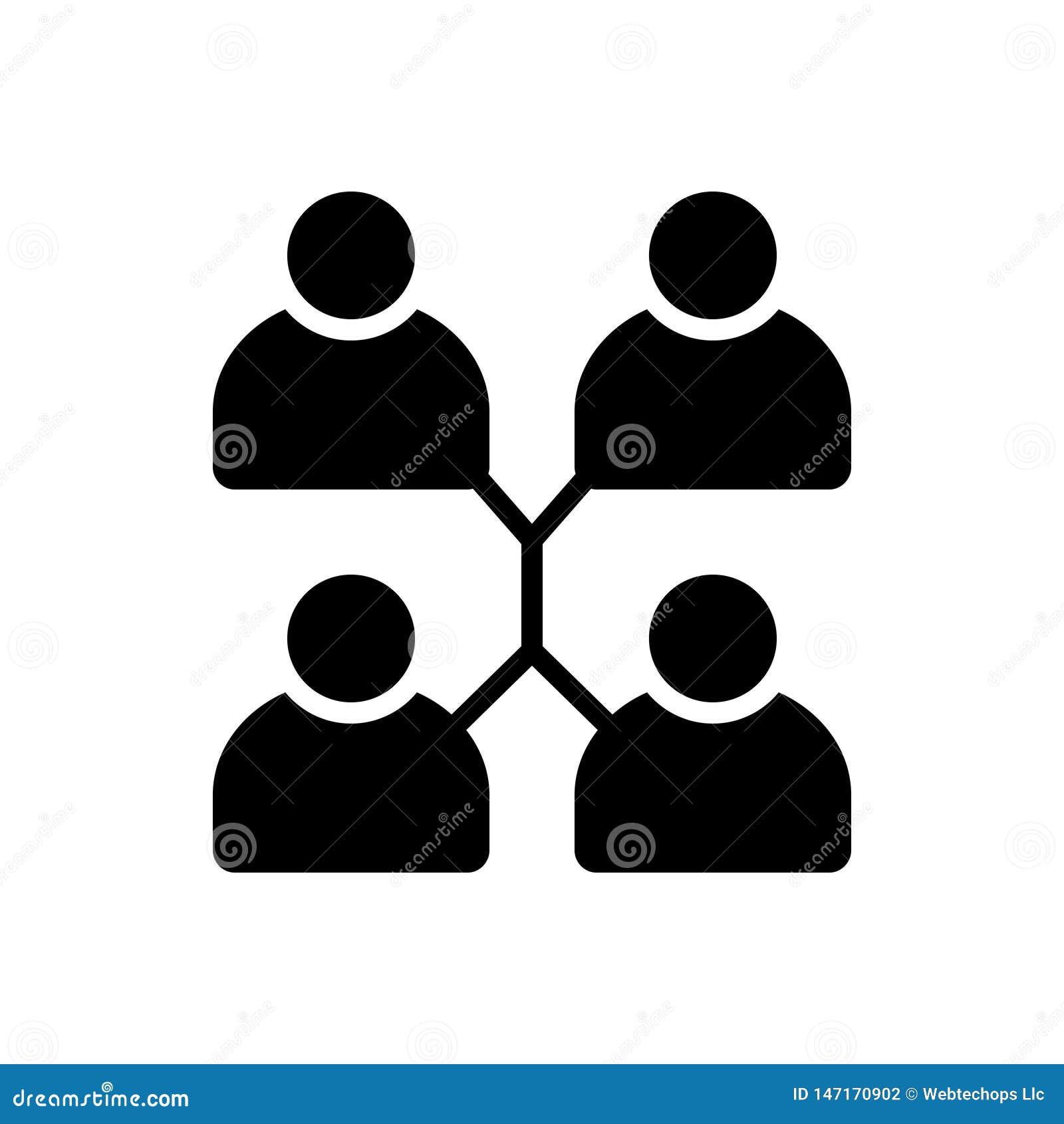 Black Solid Icon for Networking, Connect and People Stock Vector ...