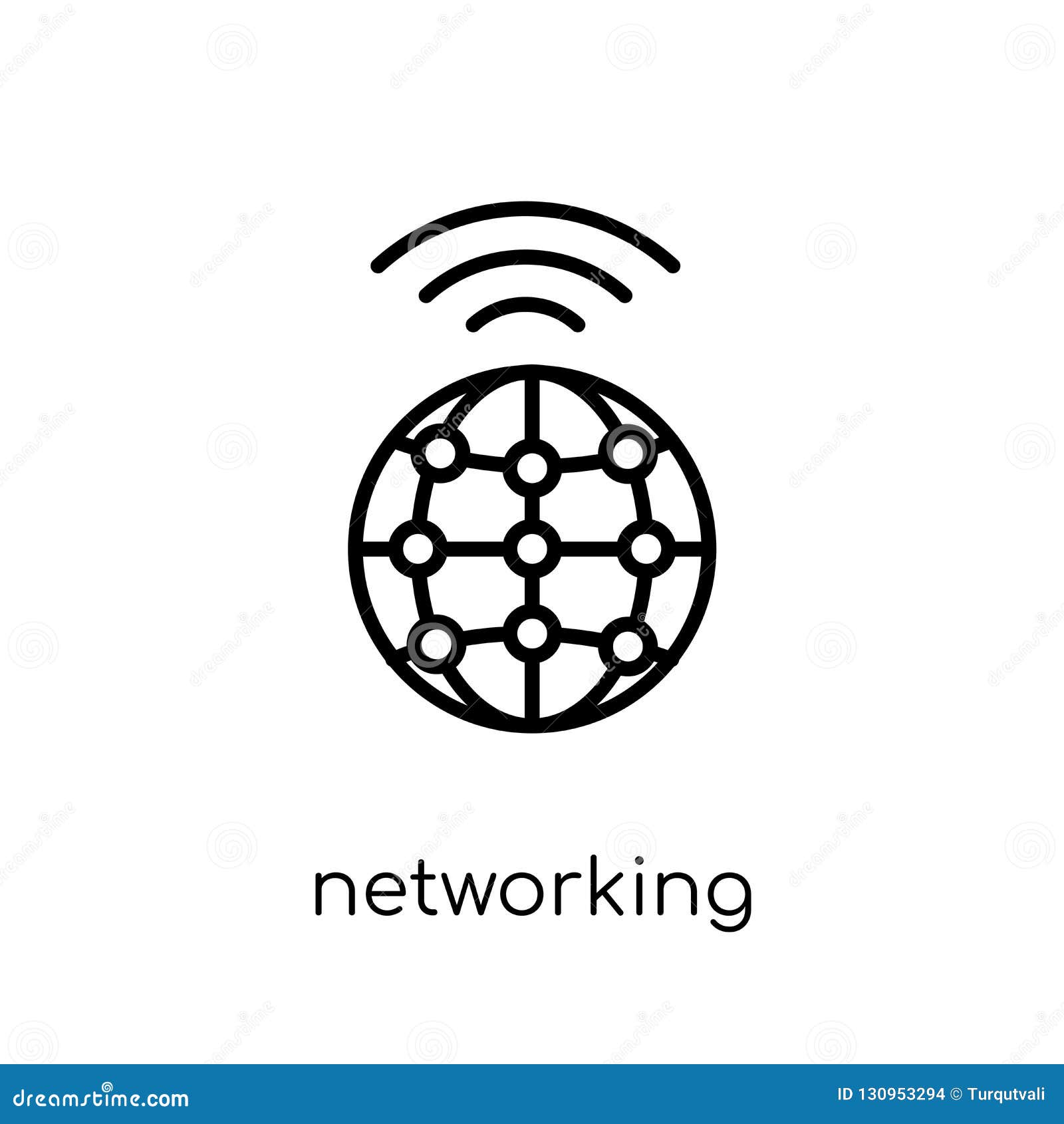 Networking Icon. Trendy Modern Flat Linear Vector Networking Icon on ...