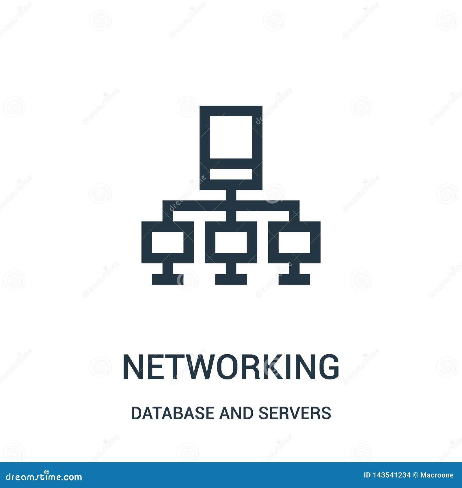 Networking Icon Vector From Database And Servers Collection Thin Line