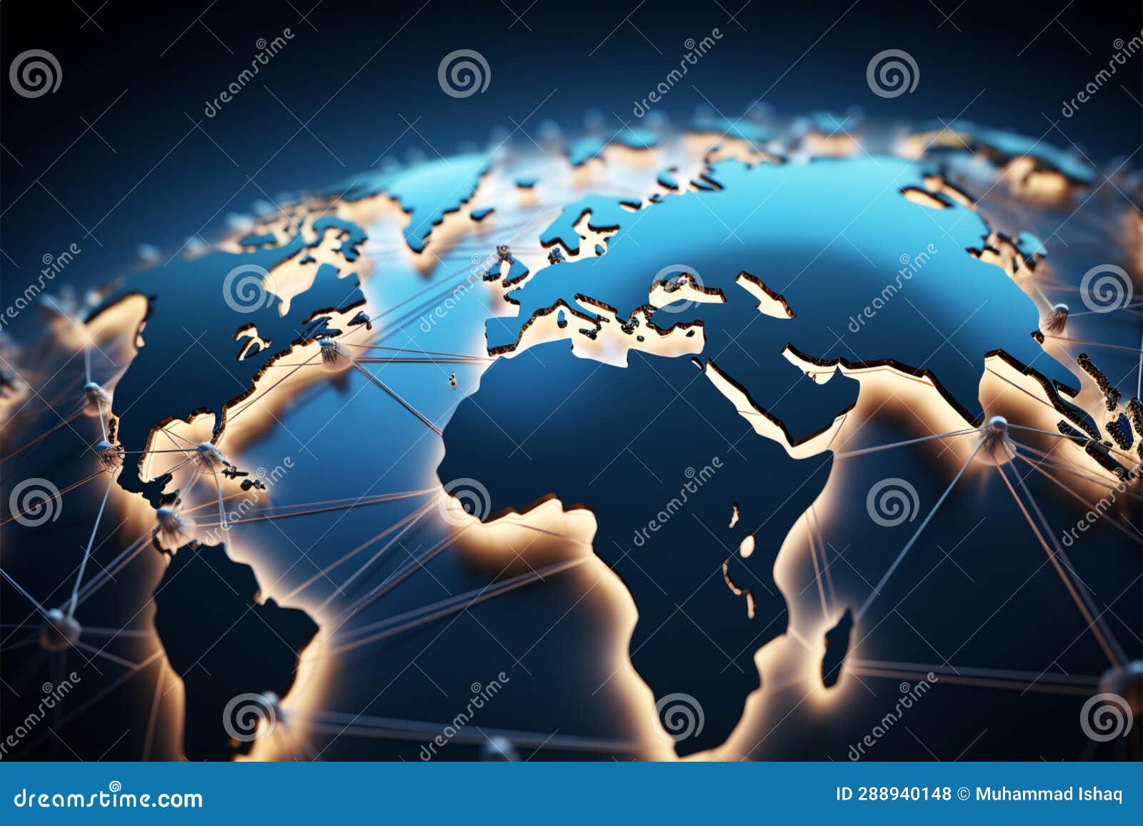 Networking and Internet Concept Represented by a Global World Map Stock ...
