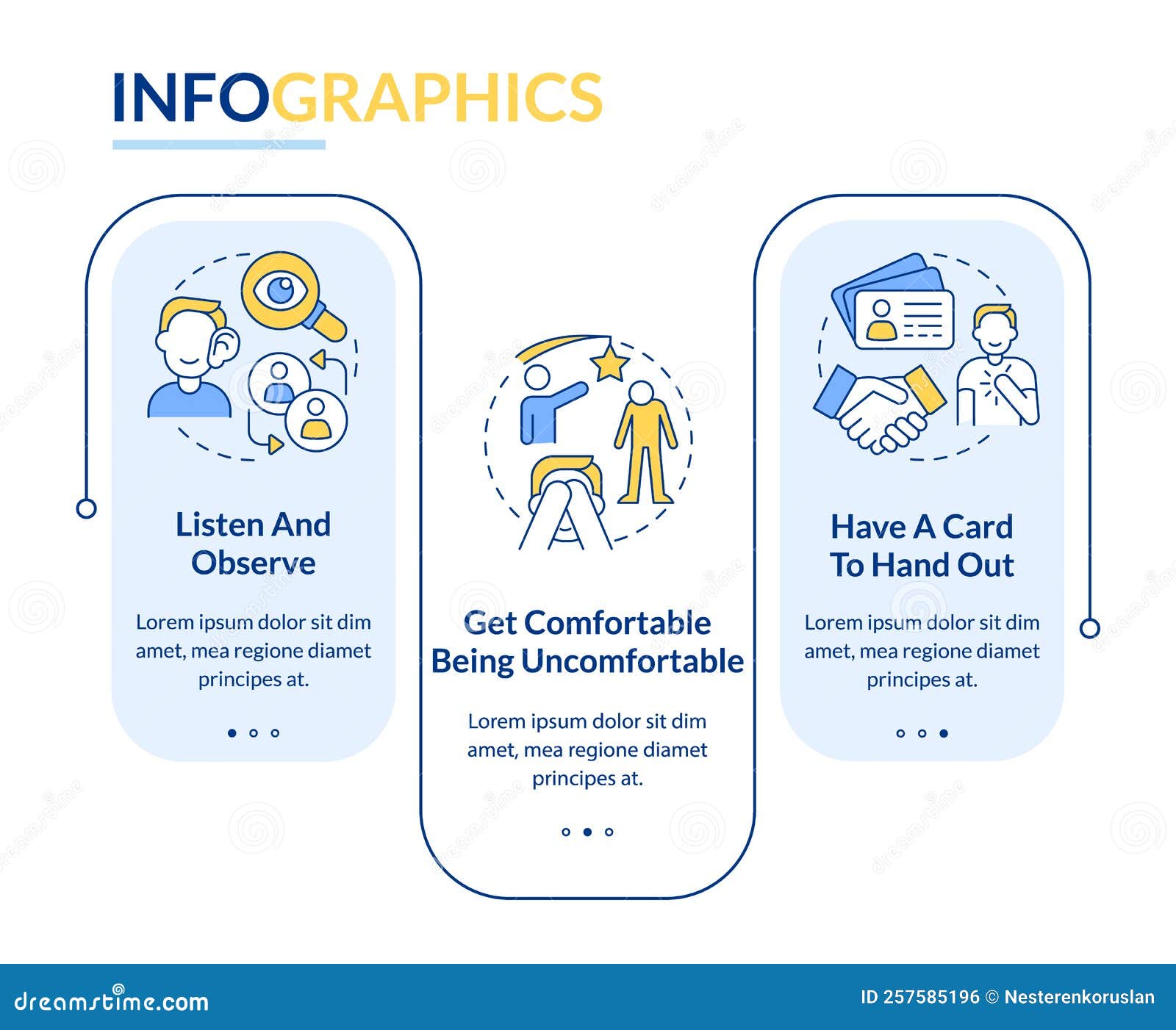 Networking for Introverts Rectangle Infographic Template Stock Vector ...