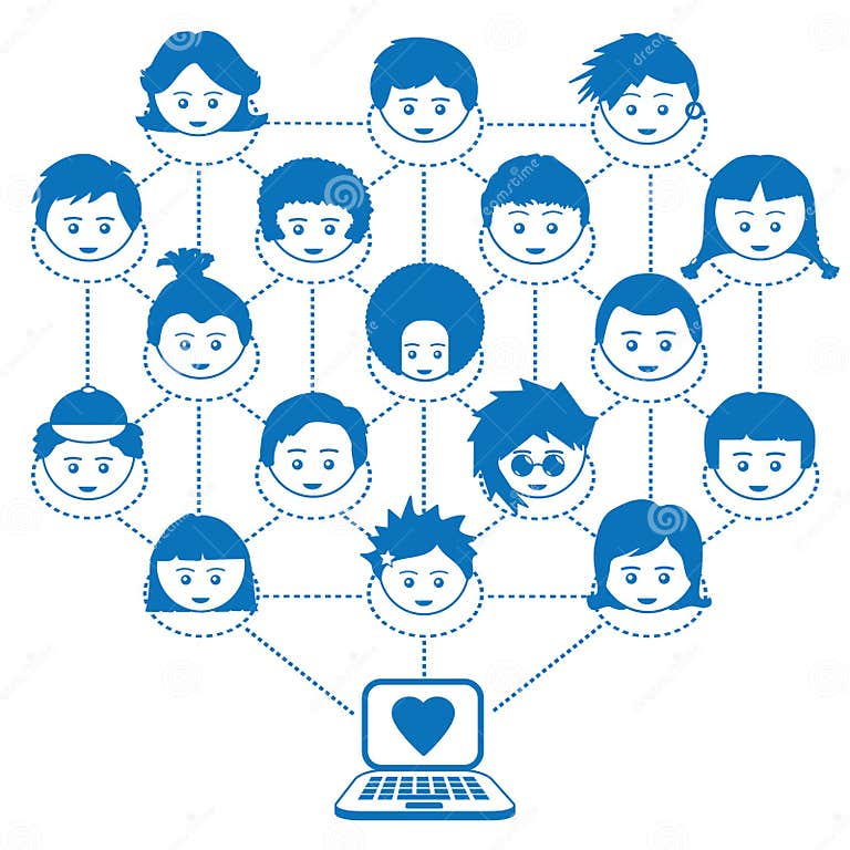 Networking kids stock vector. Illustration of group, multicultural ...